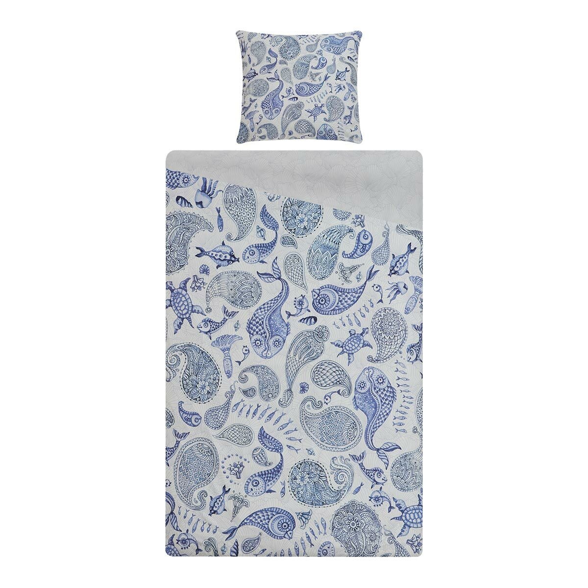 TRAUMSCHLAF Bettwäsche »Unterwasserwelt«, (2 tlg.), schönes Design mit Muscheln, Fischen und ...