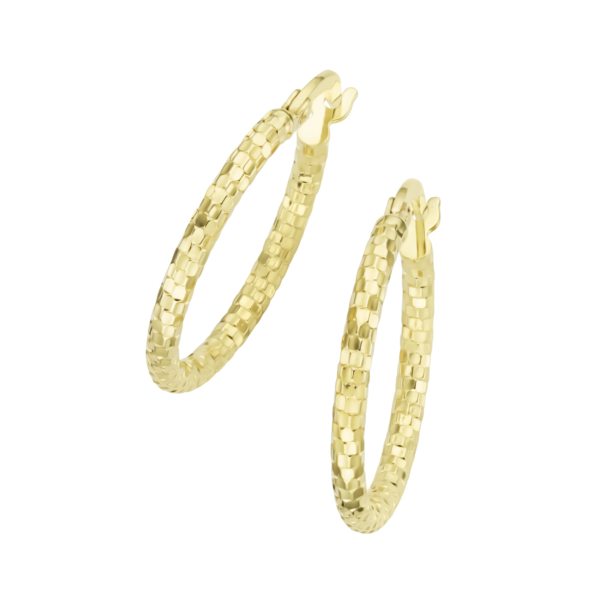 Luigi Merano Paar Creolen »strukturiert & glänzend, Gold 585« | BAUR