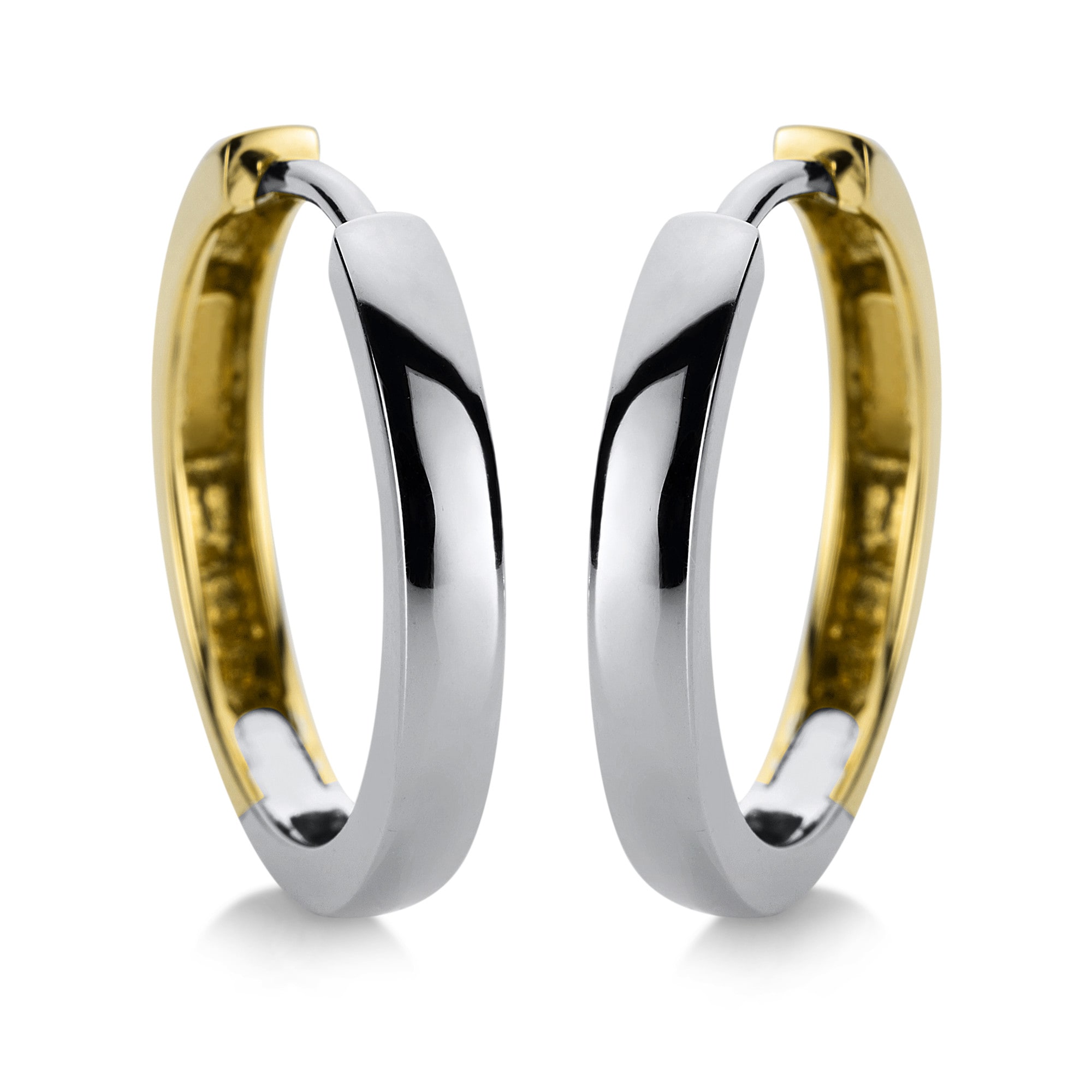 Vivance Paar Creolen »585 Weißgold / Gelbgold Gold Ohrringe / Creolen«, 585 Weißgold / Gelbgold ...