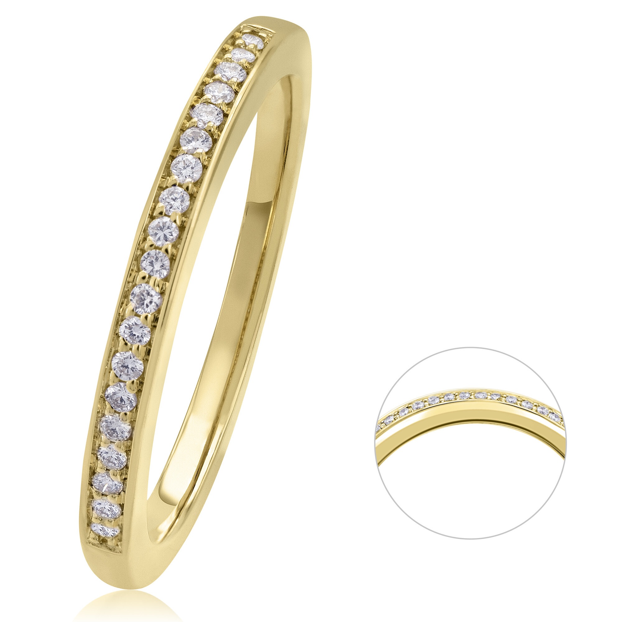 ONE ELEMENT Diamantring »0.09 ct Diamant Brillant Memoire Ring«, aus 585 Gelbgold – stilvoll ...