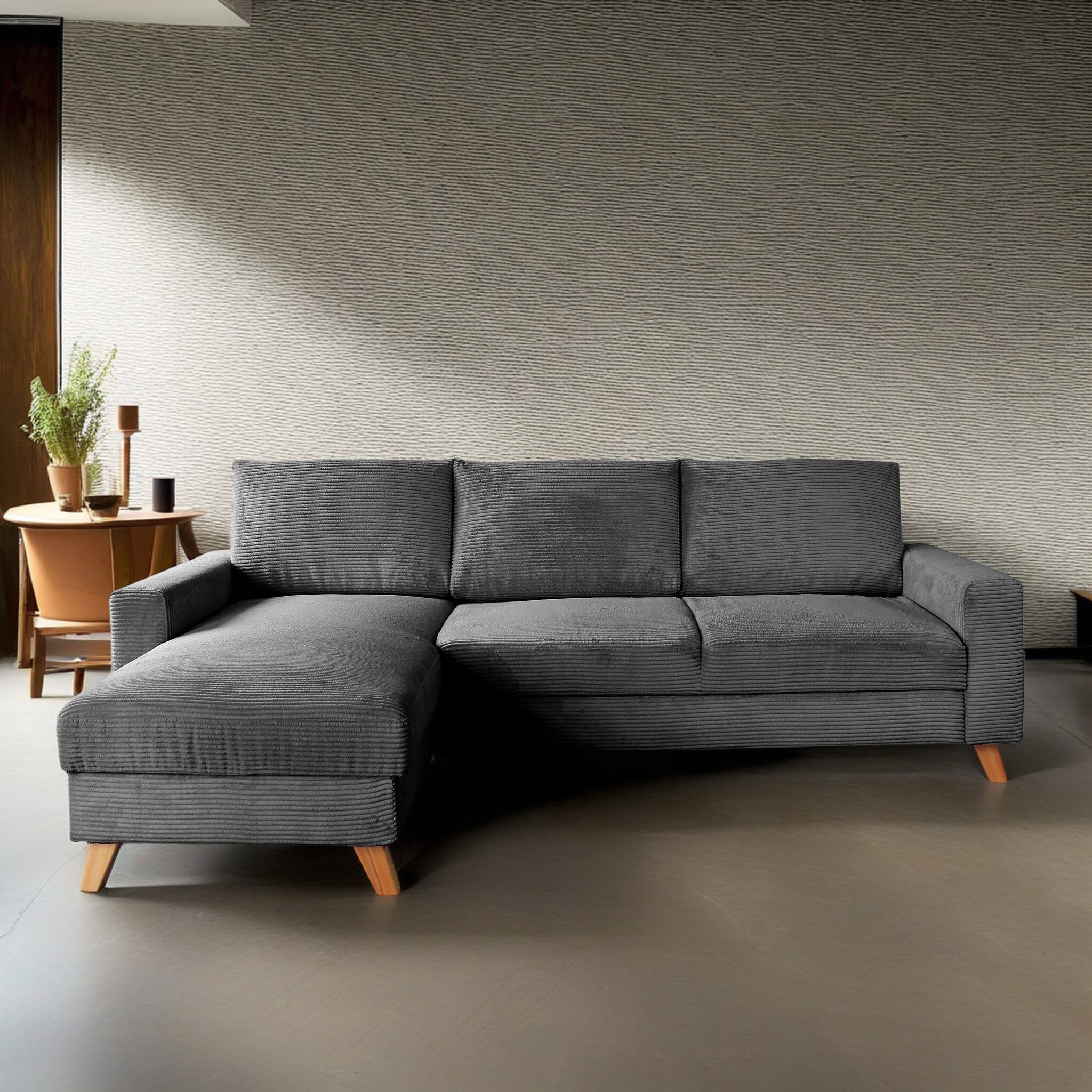GEPADE Schlafsofa »Patrick«, Ecksofa im nordischen Stil mit Cordbezug ...