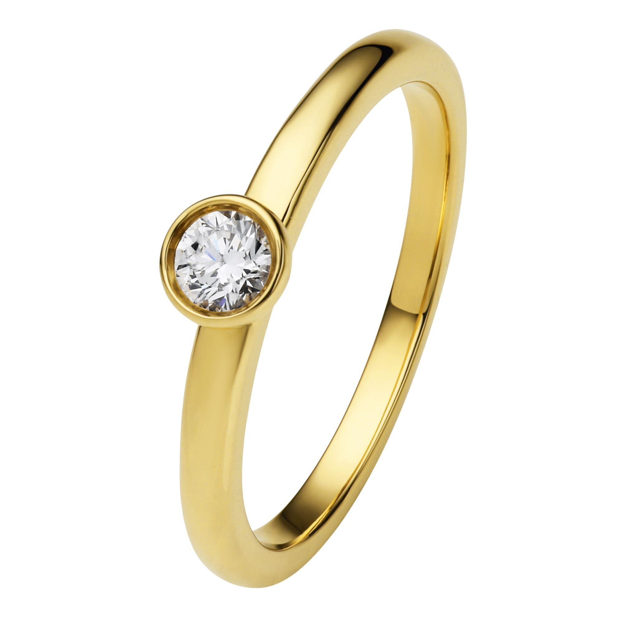 ONE ELEMENT Diamantring »0.2 ct Diamant Brillant Zarge Ring aus 750 Gelbgold«, Damen Gold ...