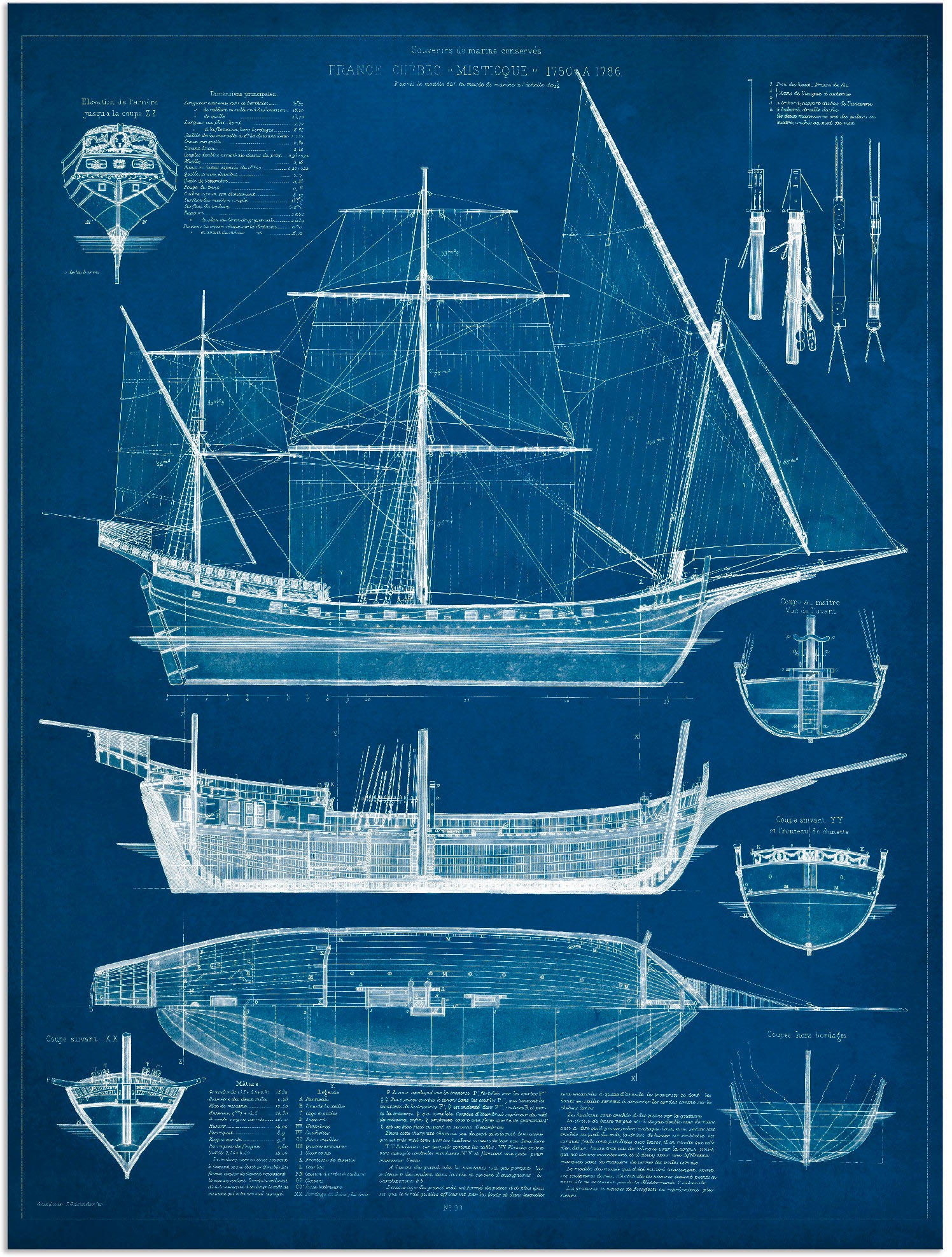 Artland Wandbild »Entwurf für ein Antikes Schiff I«, Boote & Schiffe ...
