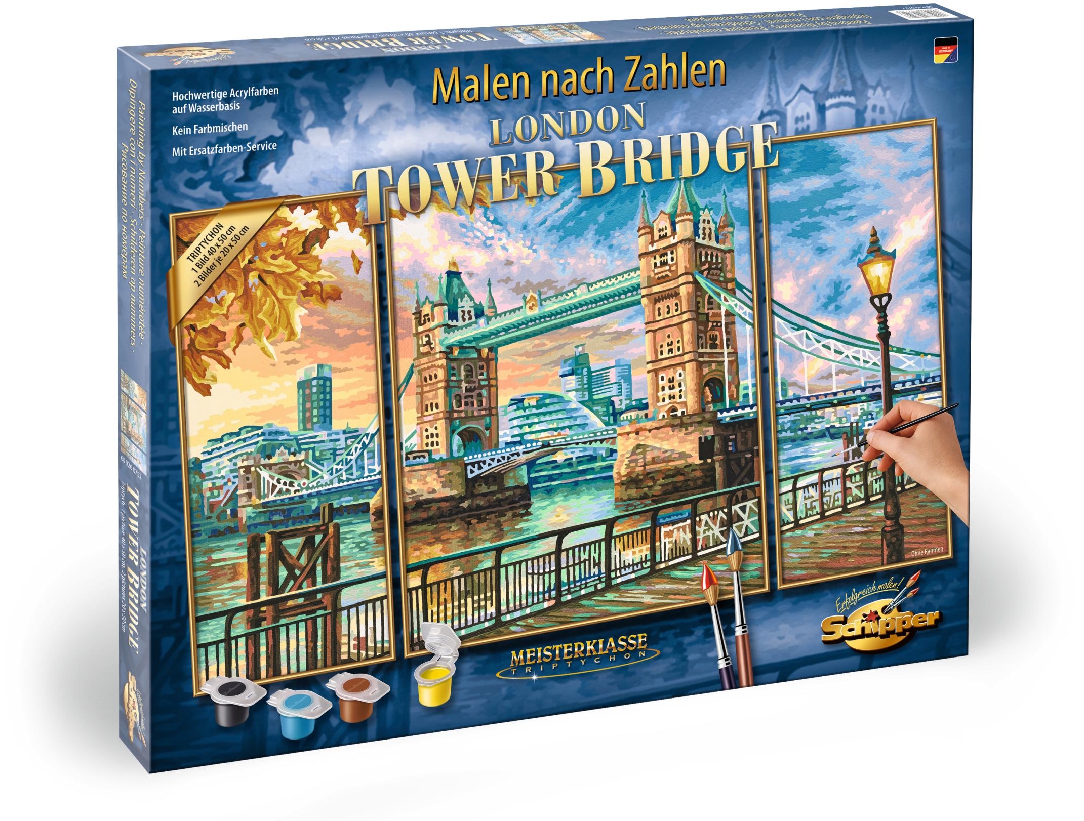 Schipper Malen nach Zahlen »Meisterklasse Triptychon - London - Tower Bridge«, Made in Germany ...