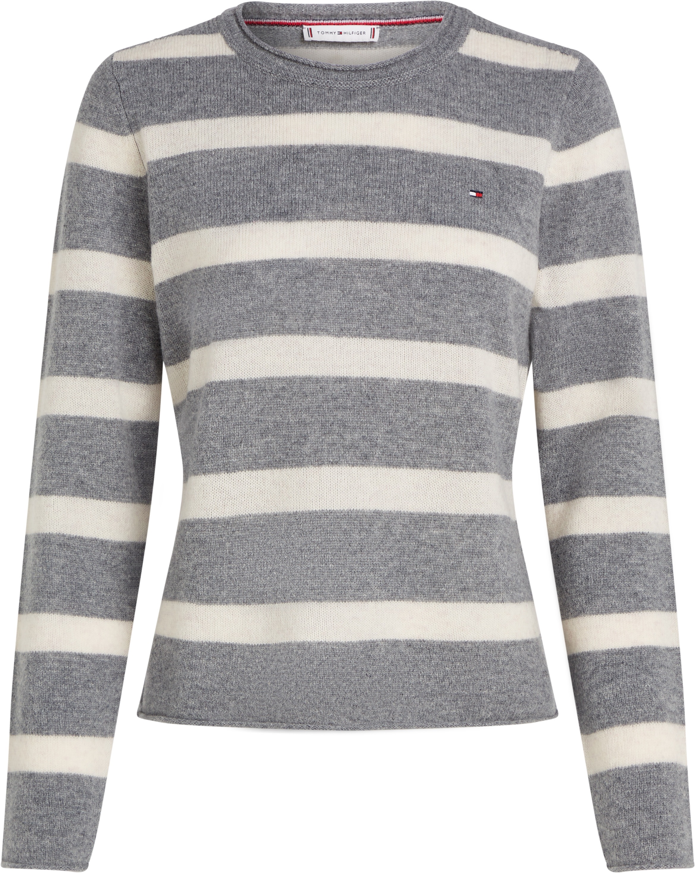 Tommy Hilfiger Strickpullover SOFT WOOL C NK SWEATER mit Logostickerei aus 100 Wolle fur kaufen BAUR