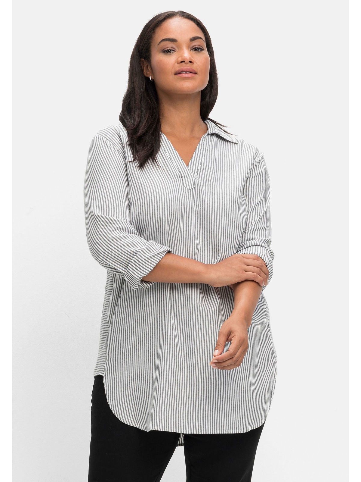 Black Friday Sheego Longtunika »Große Größen«, mit gerundetem Saum | BAUR