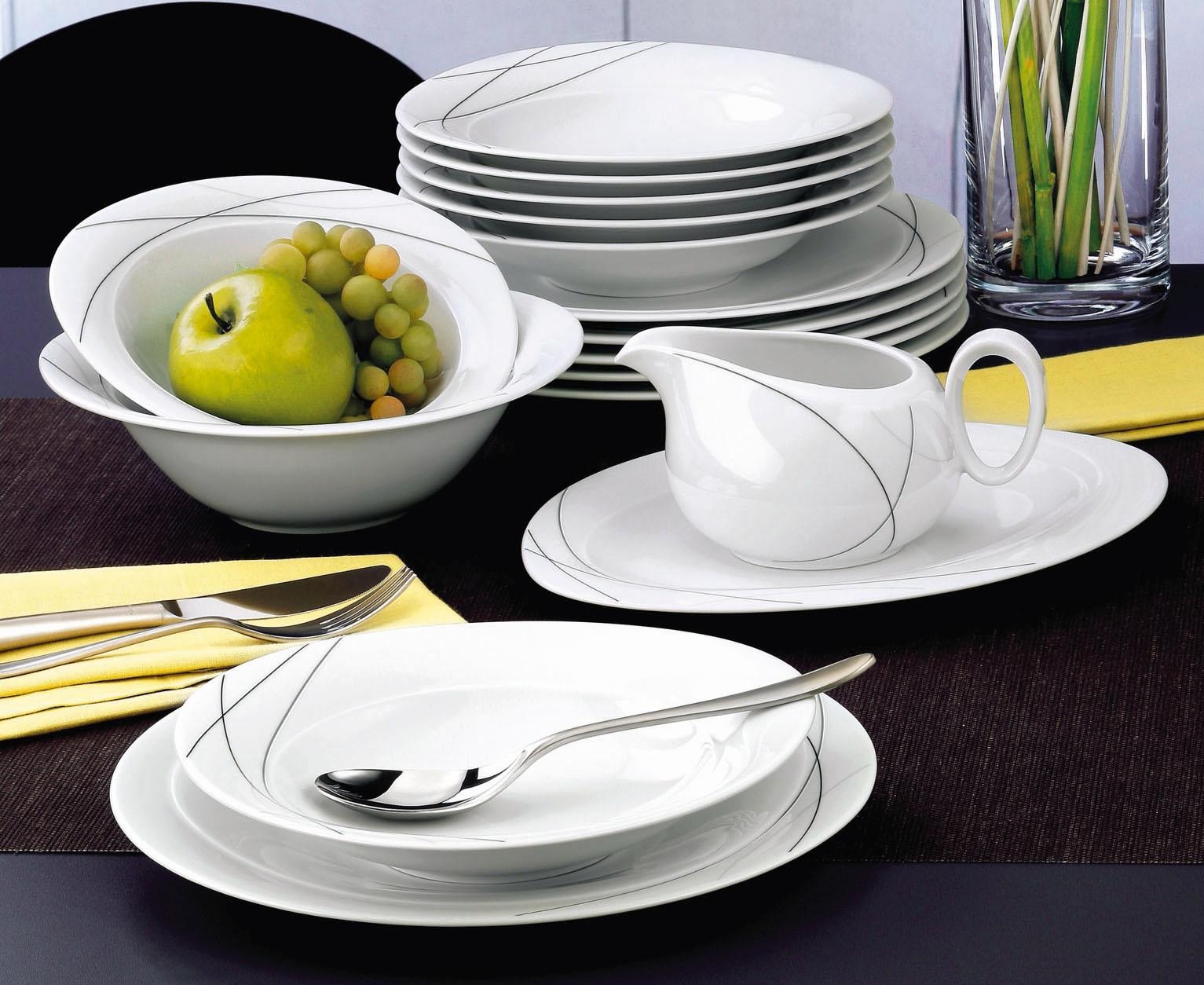 Seltmann Weiden Tafelservice »Geschirr-Set, Service Trio Highline«, (Set, 16 tlg.), Made in ...