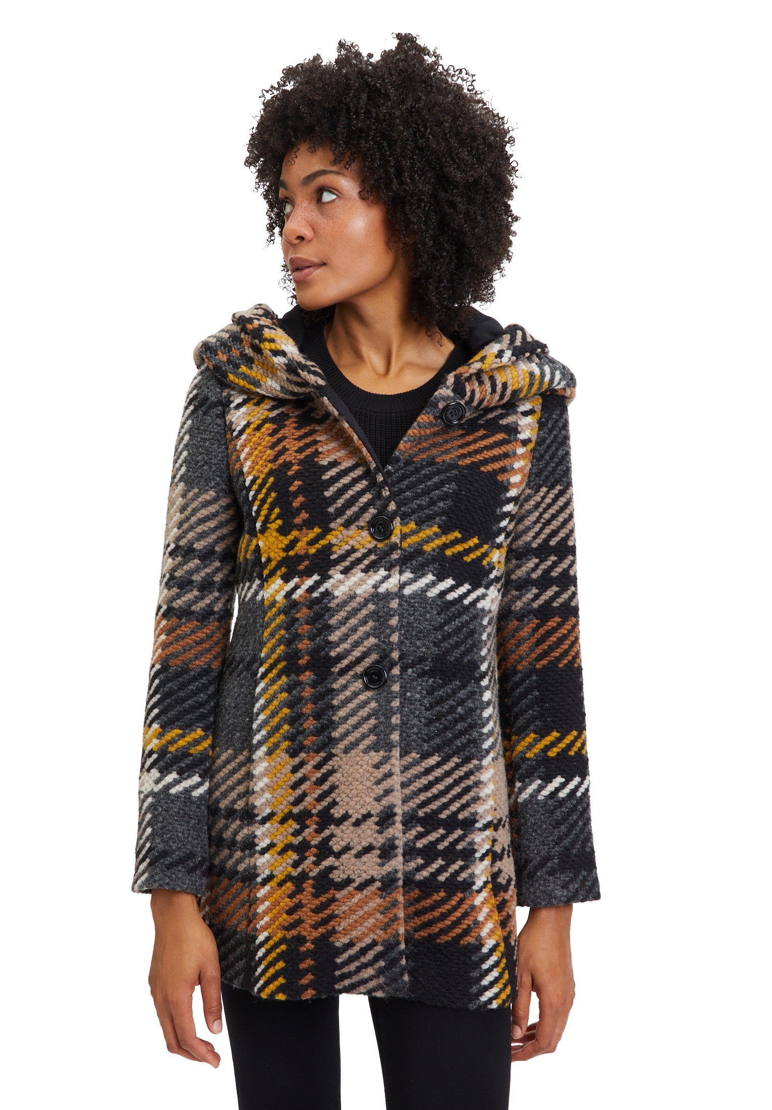 Amber & June Kurzjacke »Amber & June Kurzmantel mit Kapuze«, mit Kapuze ...