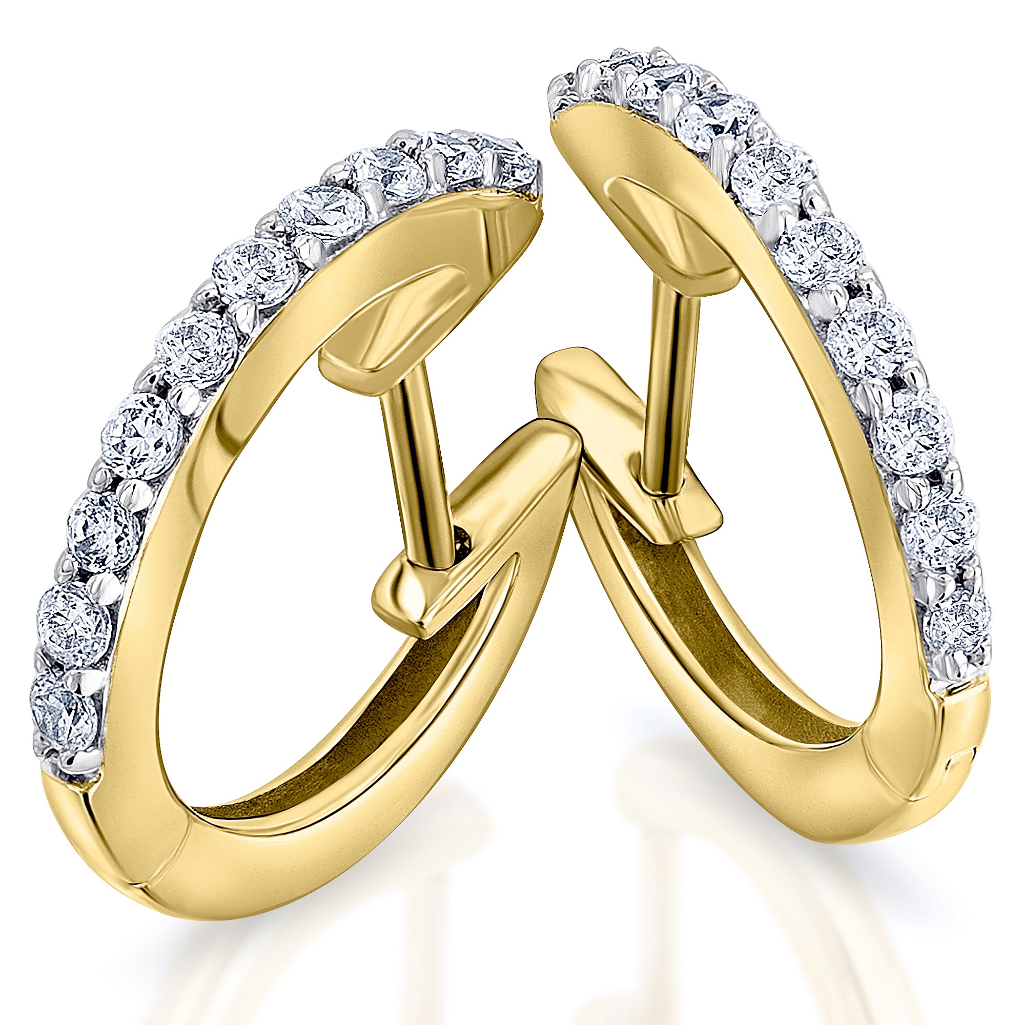 Vivance Paar Creolen »0,30 ct Diamant Brillant Ohrringe Creolen aus 585 Gelbgold«, Damen Gold ...