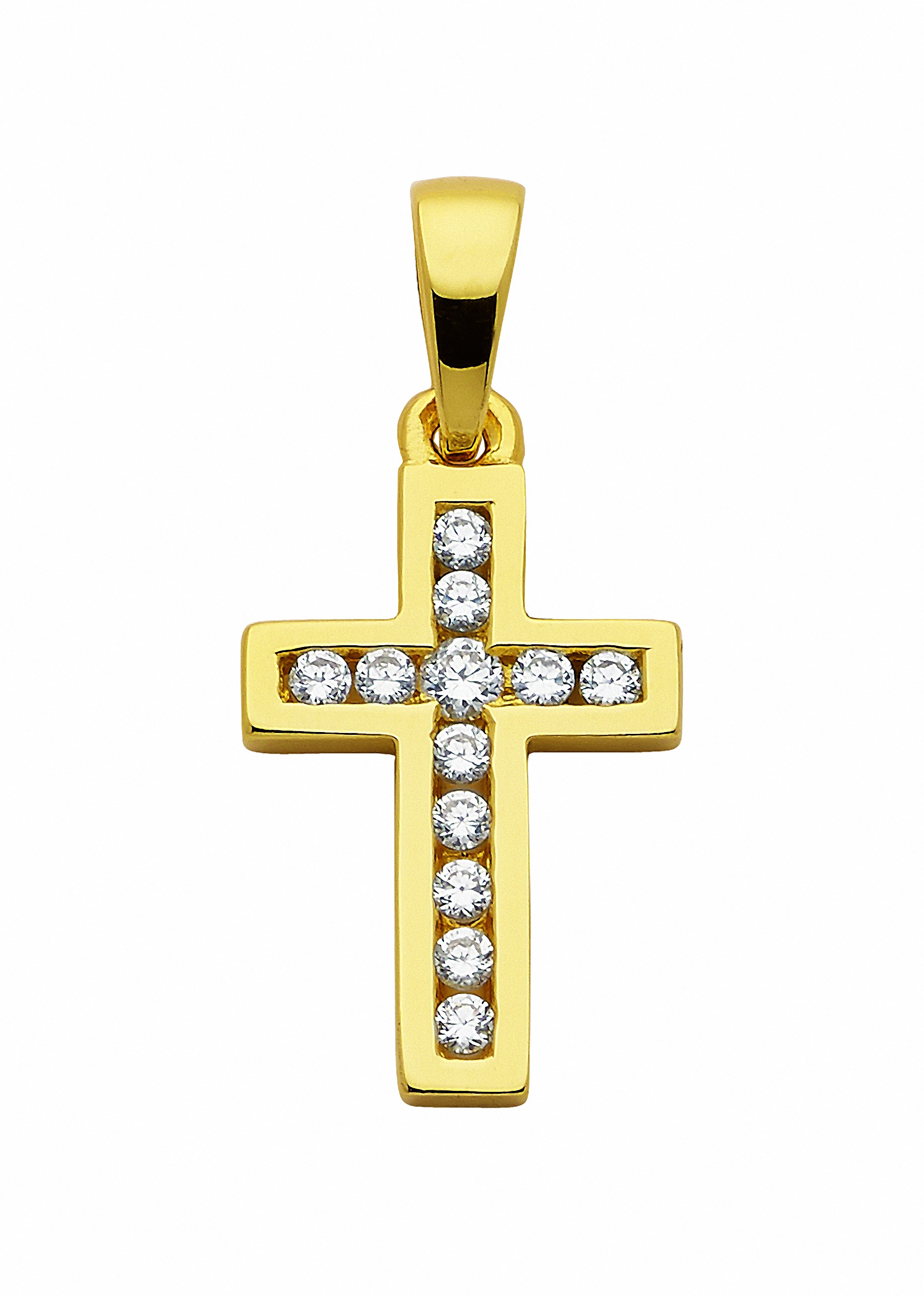 Adelia´s Kettenanhänger »925 Silber Kreuz Anhänger mit Zirkonia«, mit Zirkonia Silberschmuck für ...
