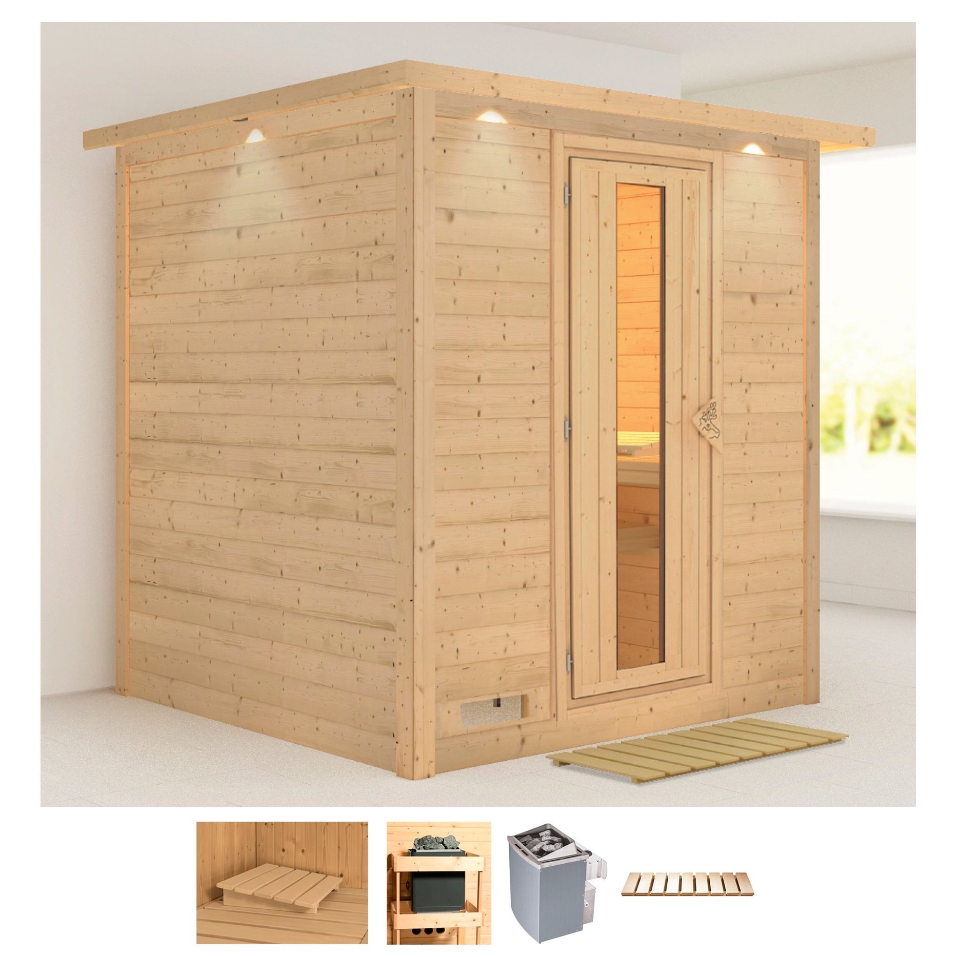 Karibu Sauna »Menja«, (Set) online kaufen | BAUR