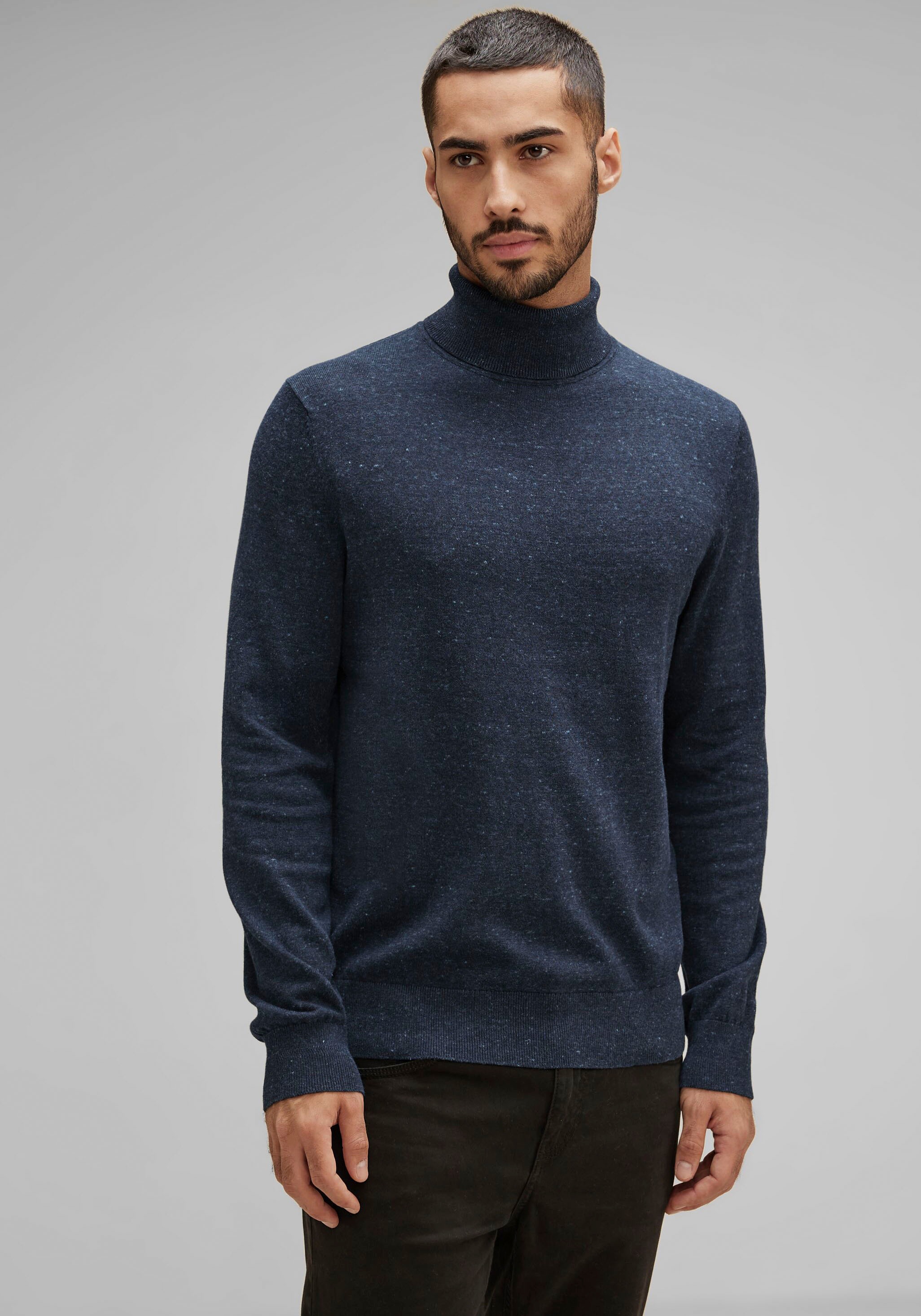 STREET ONE MEN Rollkragenpullover, in melierter Optik bestellen | BAUR