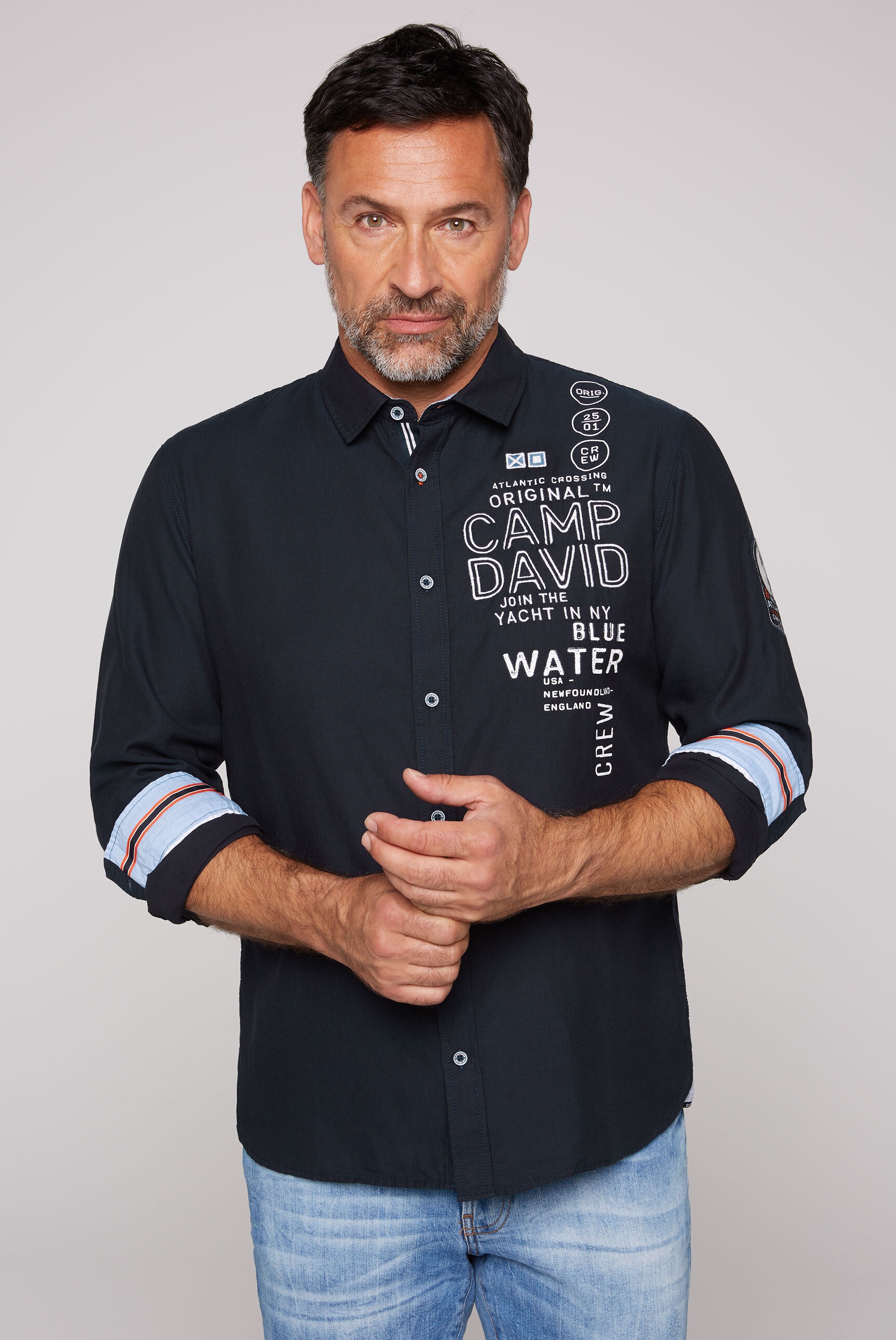 CAMP DAVID Langarmhemd, aus Baumwolle für | BAUR