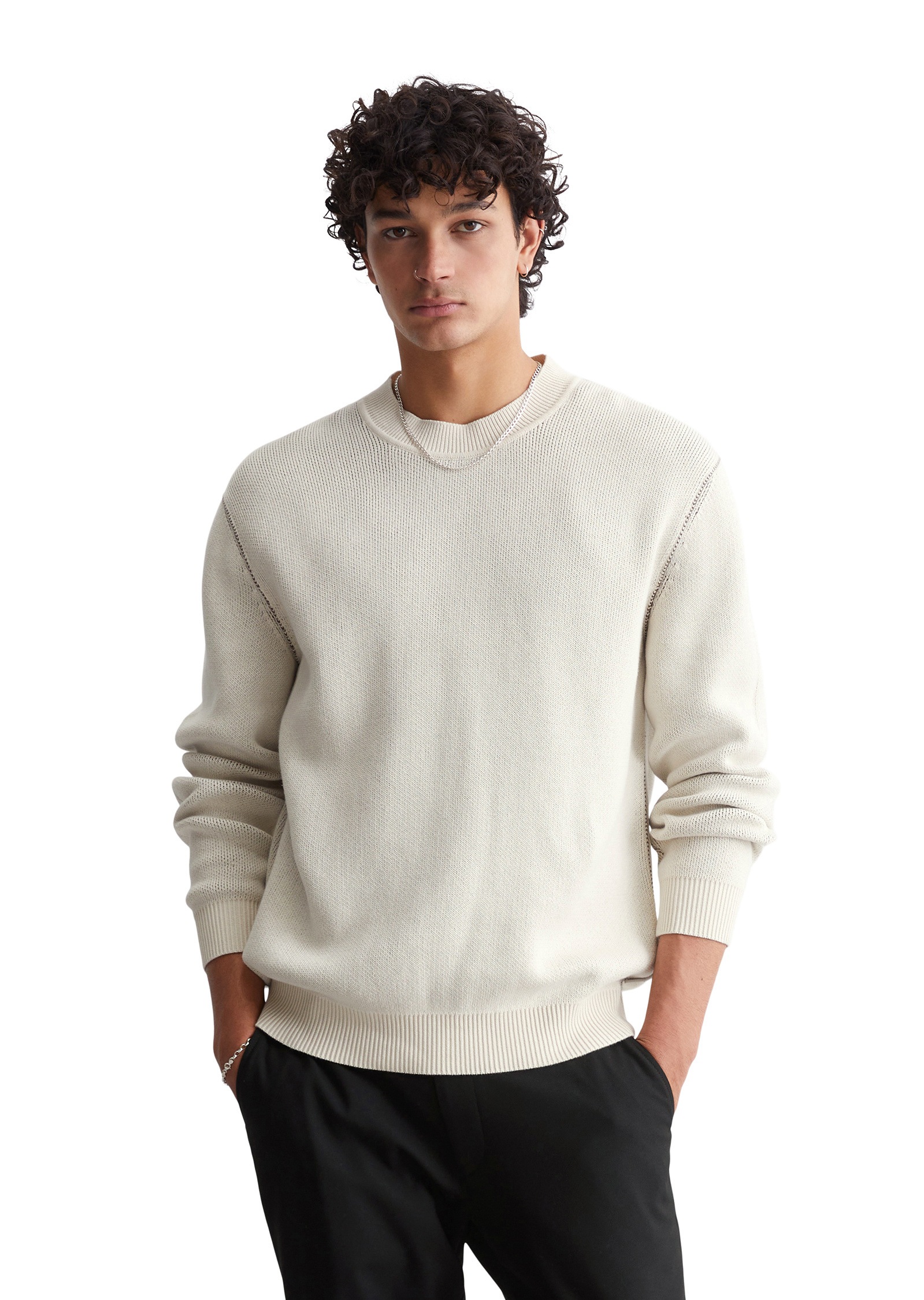 Marc O'Polo DENIM Rundhalspullover »mit Bi-Colour-Effekt« für | BAUR