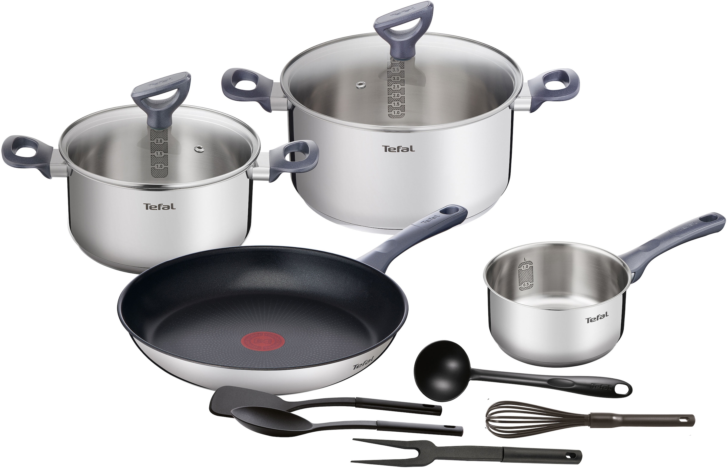 Tefal Topf-Set »Daily Cook«, Edelstahl, (Set, 11 tlg., Stielkasserolle ...