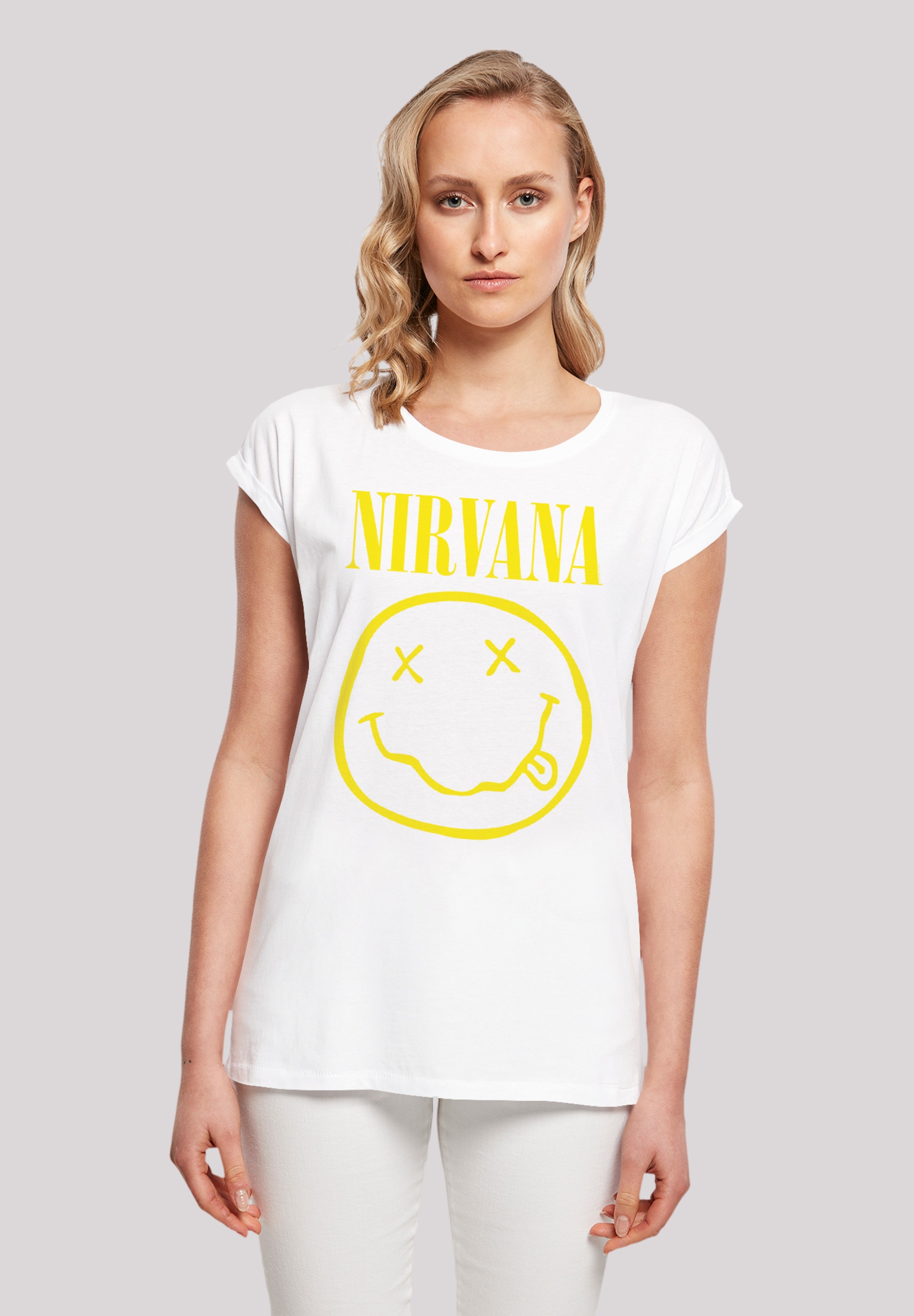F4NT4STIC T-Shirt »Nirvana Rock Band Yellow Happy Face«, Premium ...