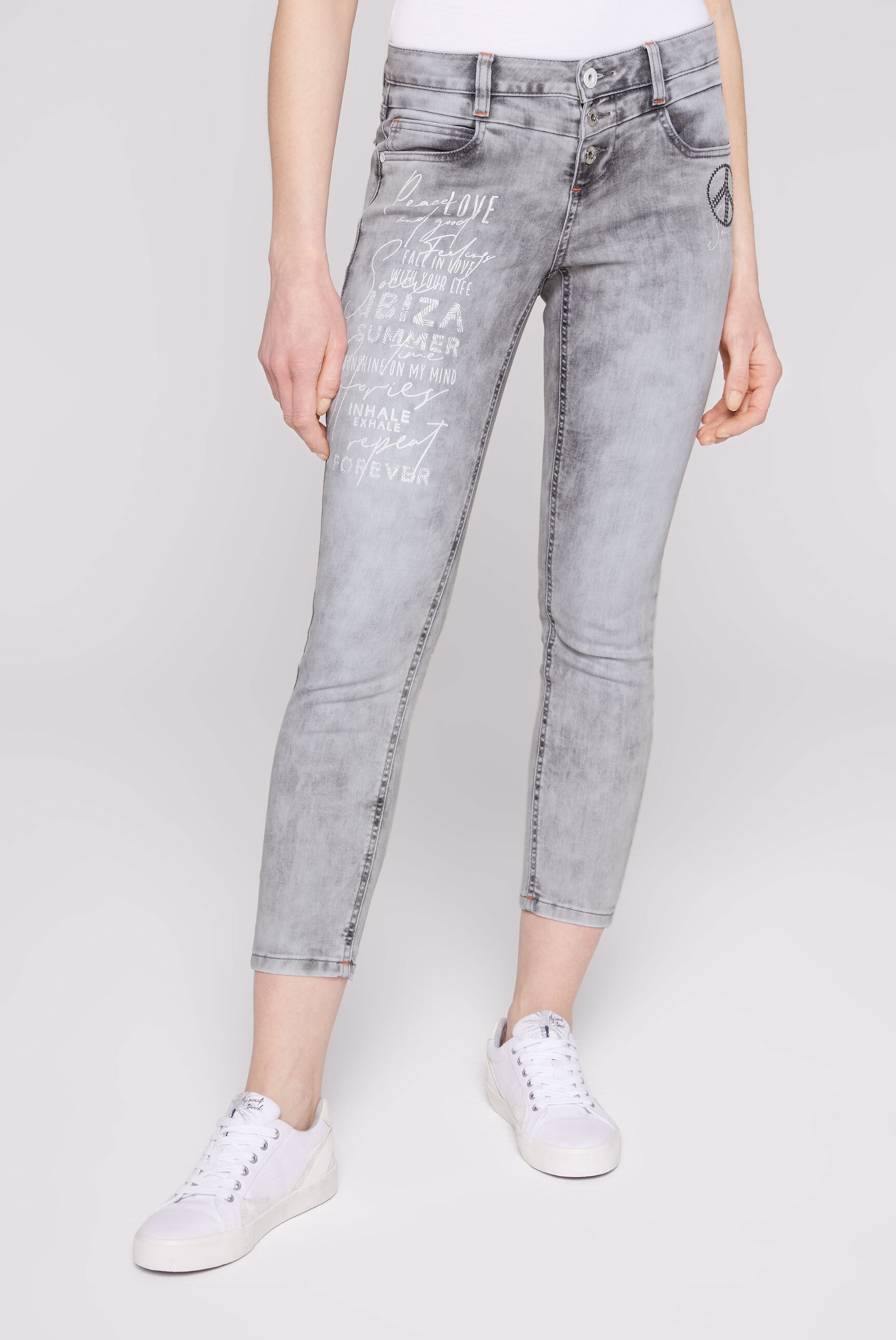 SOCCX Slim-fit-Jeans, mit Wording-Print für kaufen | BAUR