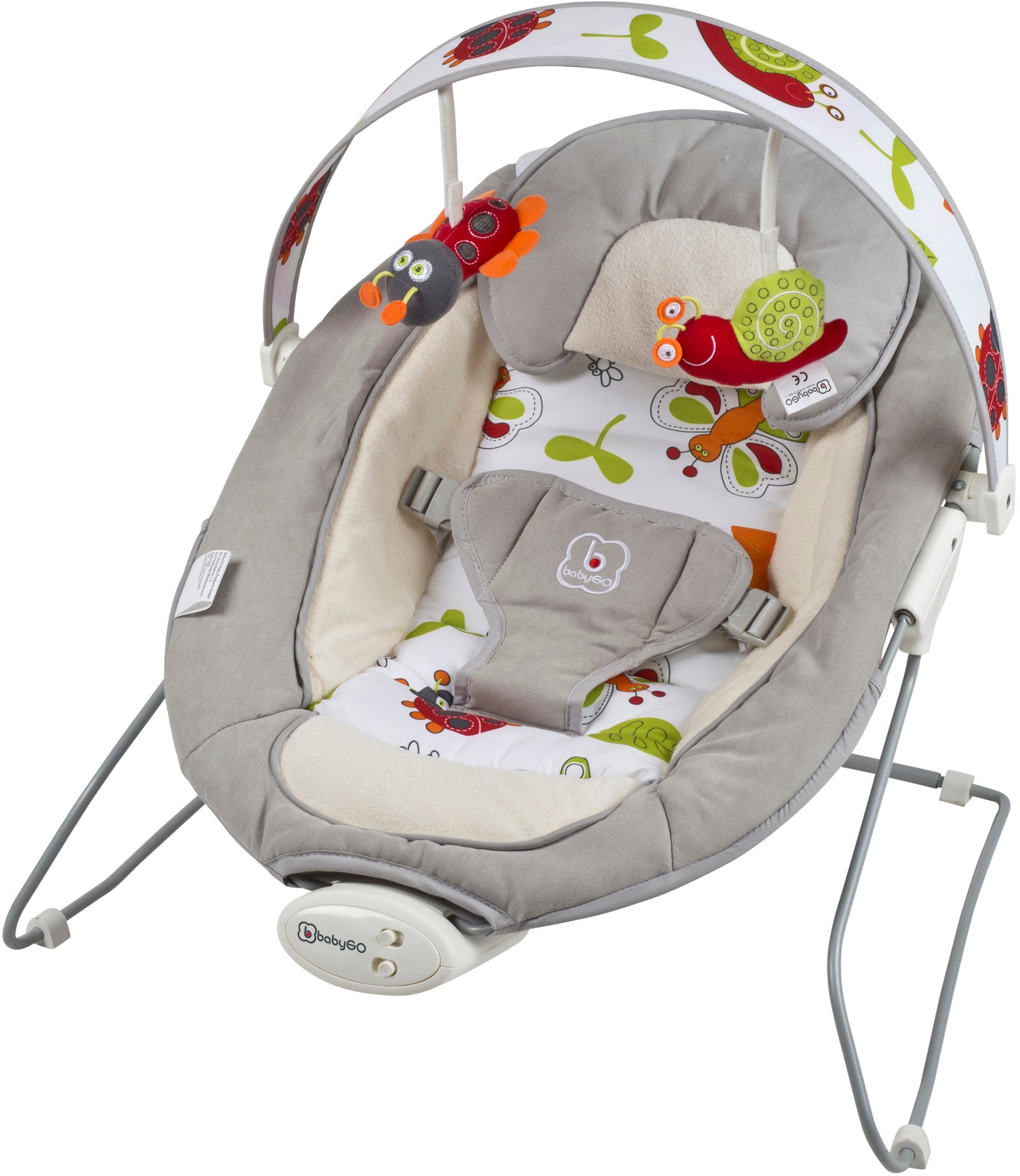 BabyGo Babywippe »Cozy, grey«, bis 9 kg, elektrisch, mit Sound und Vibrationsfunktion für ...