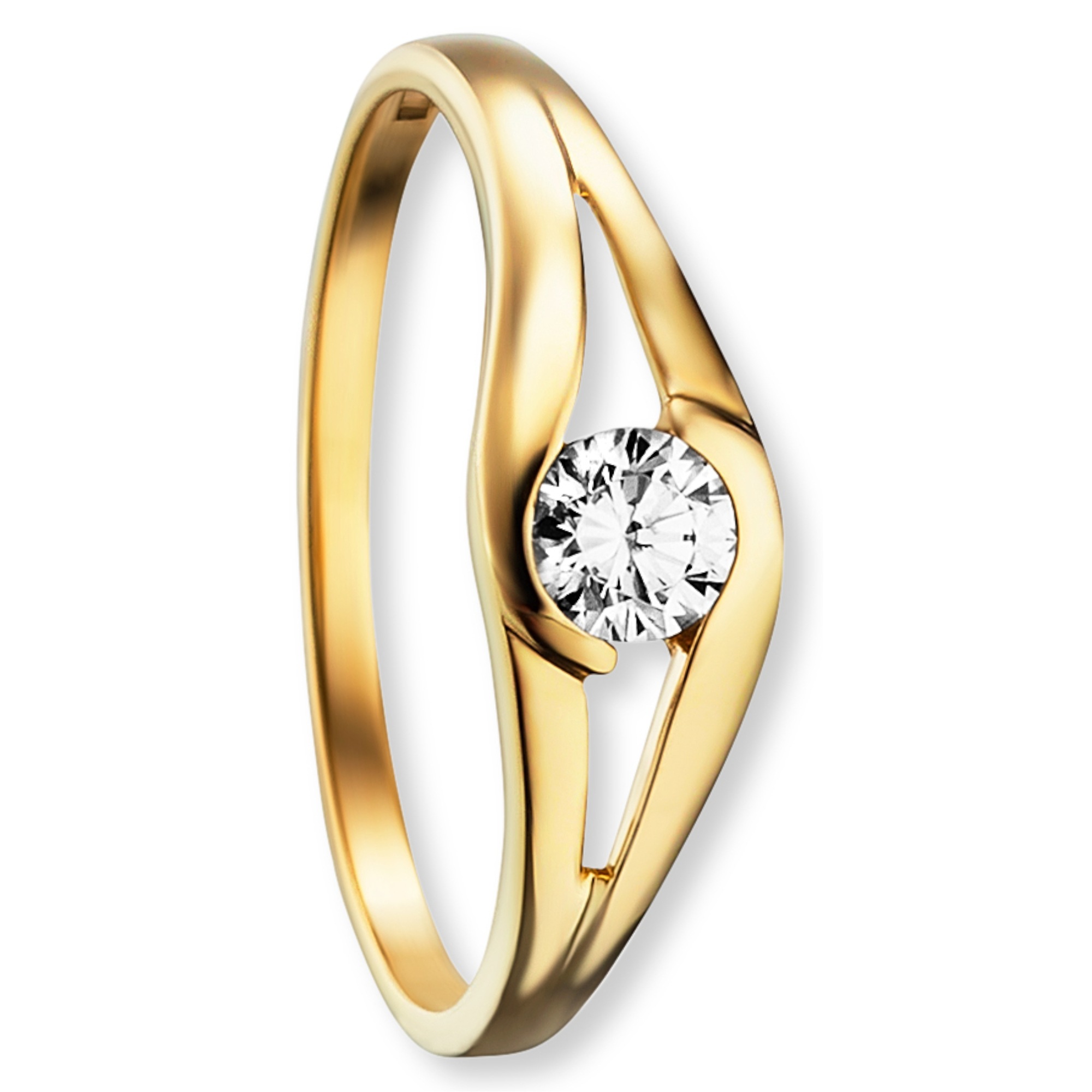 ONE ELEMENT Goldring »Zirkonia Ring aus 333 Gelbgold Zirkonia Ring aus ...