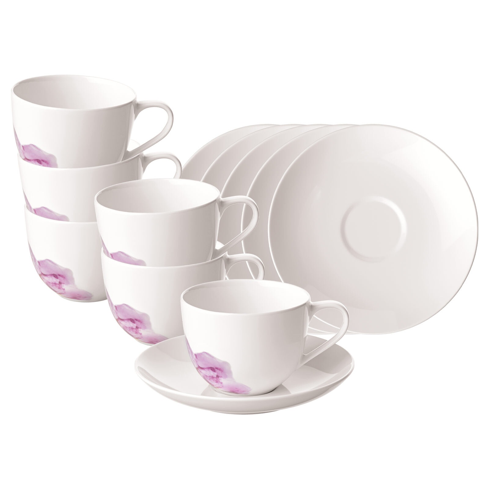 Villeroy & Boch Tasse »Kaffeetassen mit Untertassen Rose Garden 160 ml 6er Set weiß« | BAUR