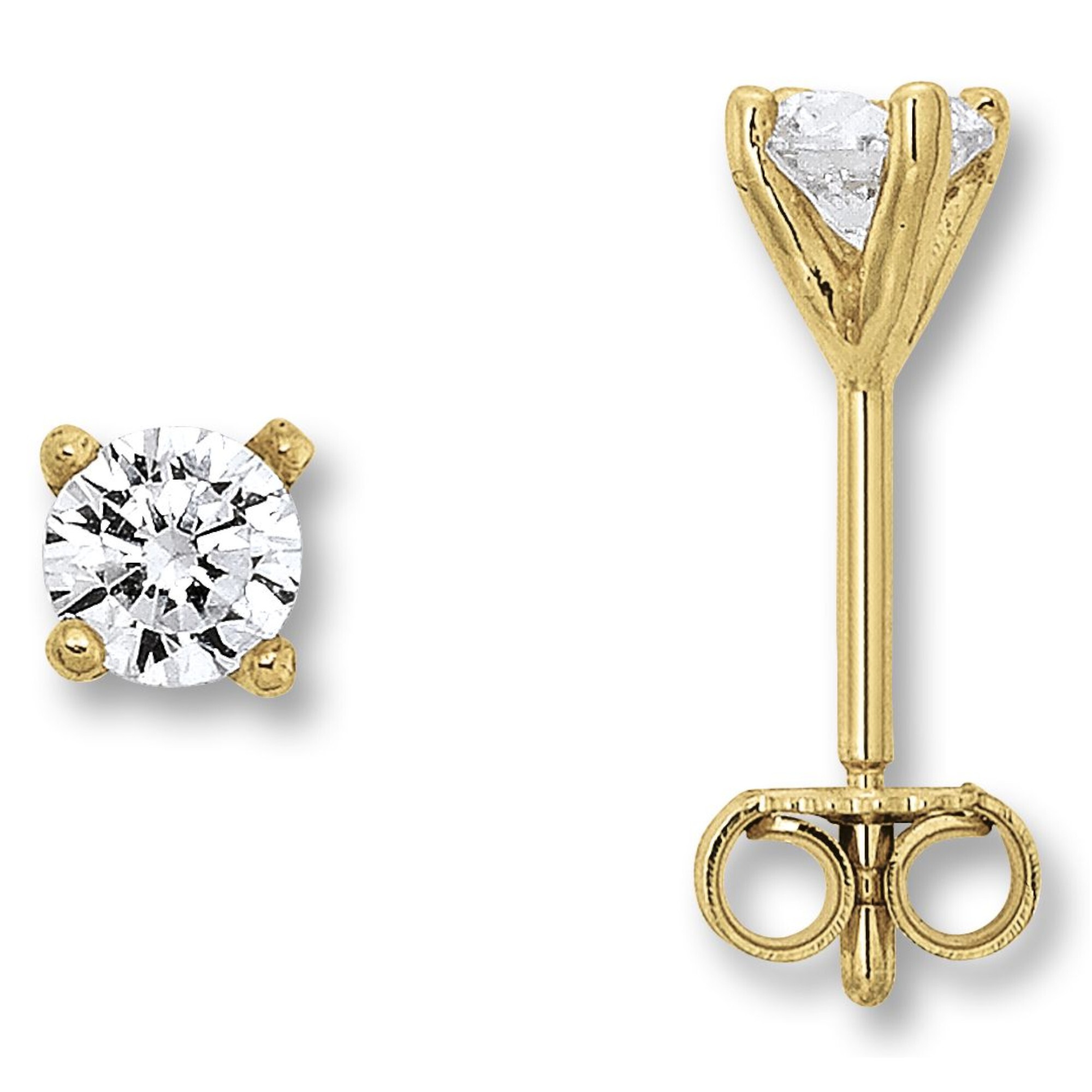 Black Friday ONE ELEMENT Paar Ohrhänger »Zirkonia Ohrringe Ohrstecker aus 333 Gelbgold«, Damen ...