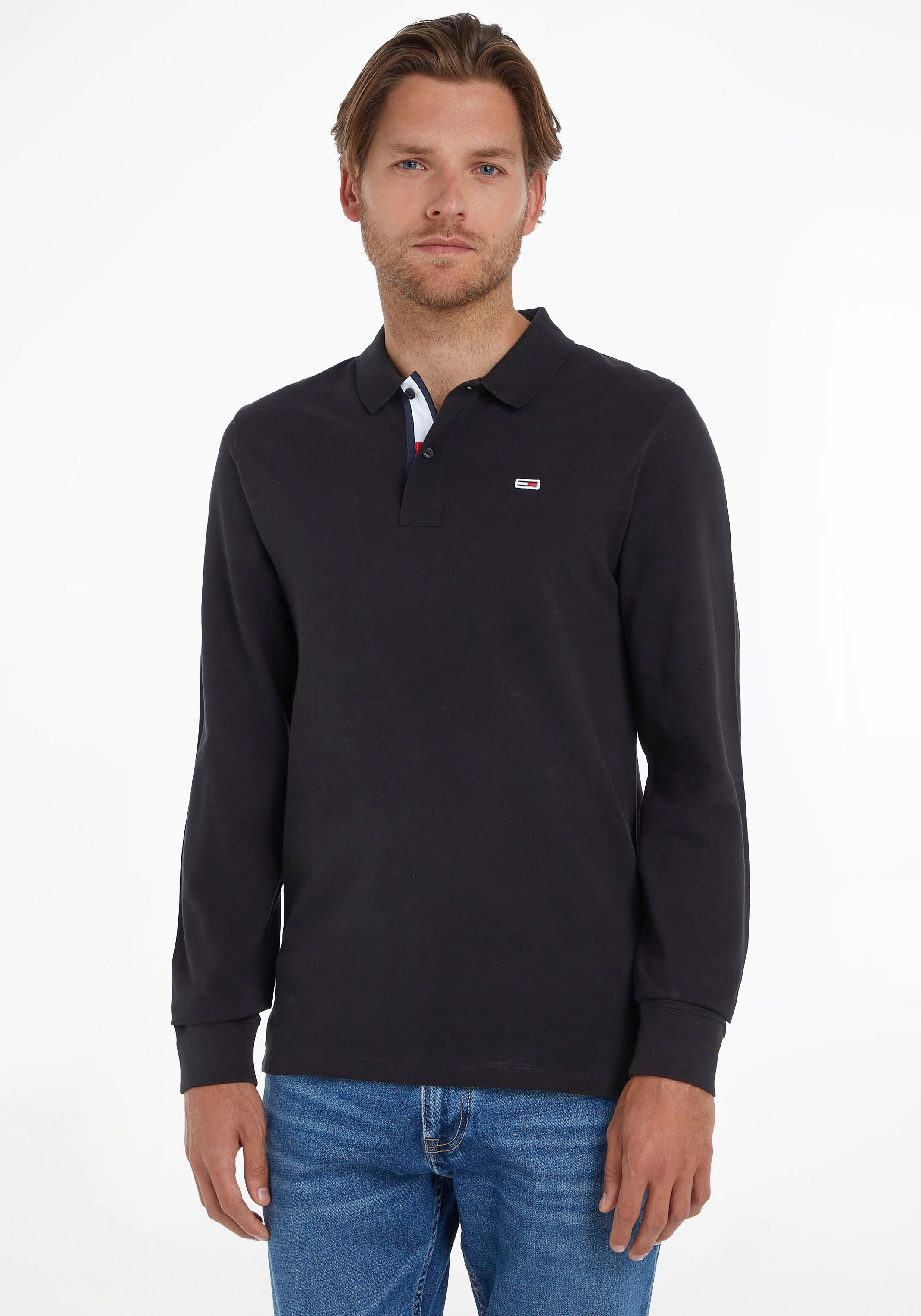 Tommy Jeans Langarm-Poloshirt »TJM SLIM SOLID LS POLO« kaufen | BAUR