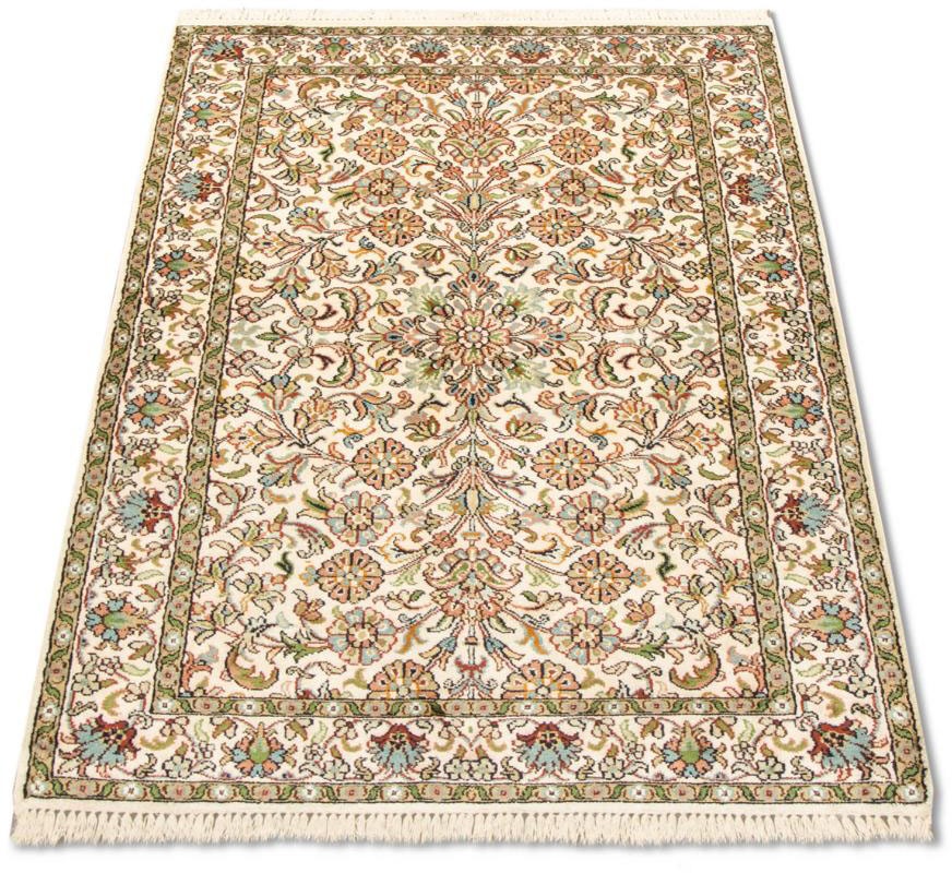 morgenland Teppich »Kaschmir Seide Teppich handgeknüpft beige ...