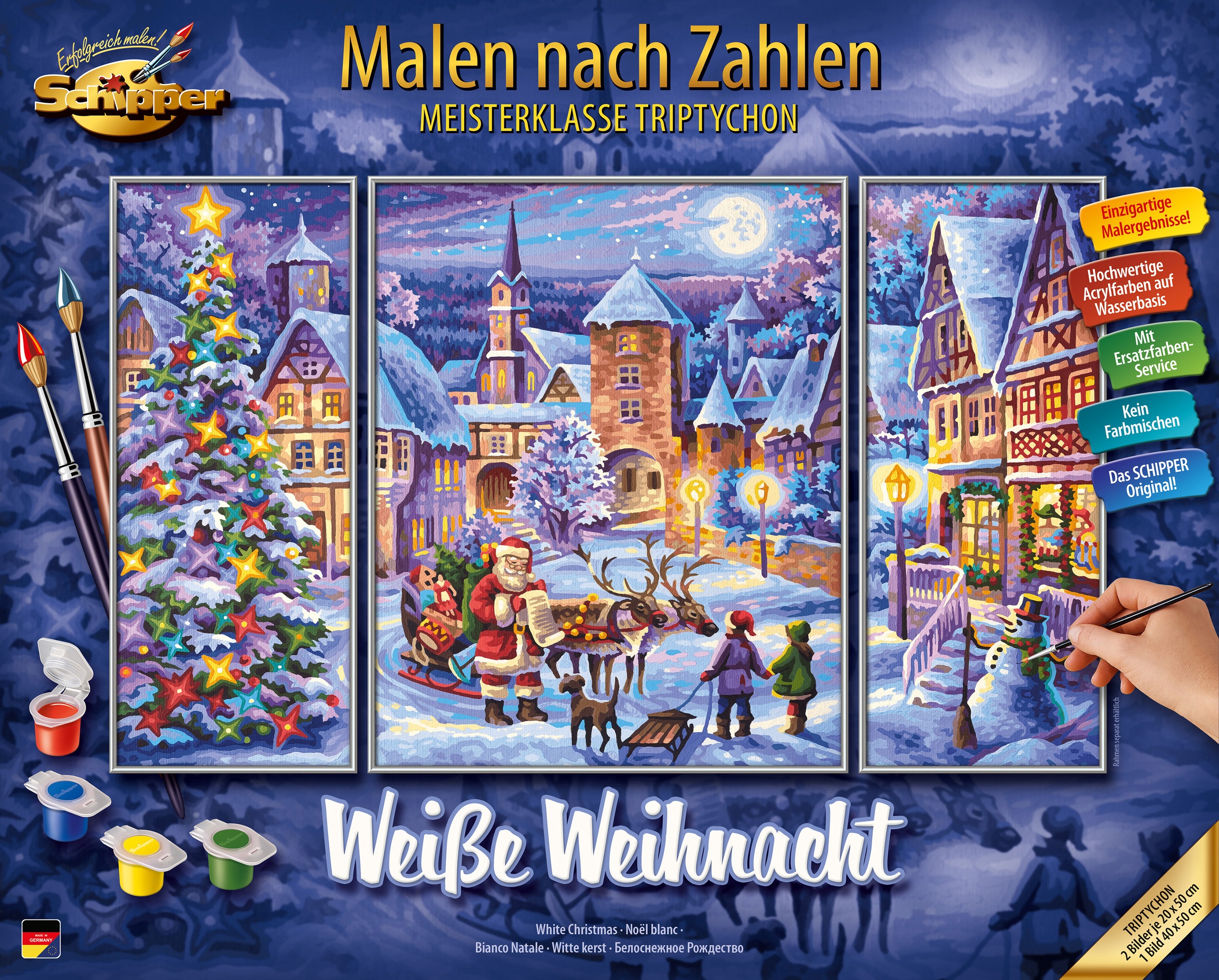 Schipper Malen nach Zahlen »Meisterklasse Triptychon - Weiße Weihnacht«, Made in Germany | BAUR