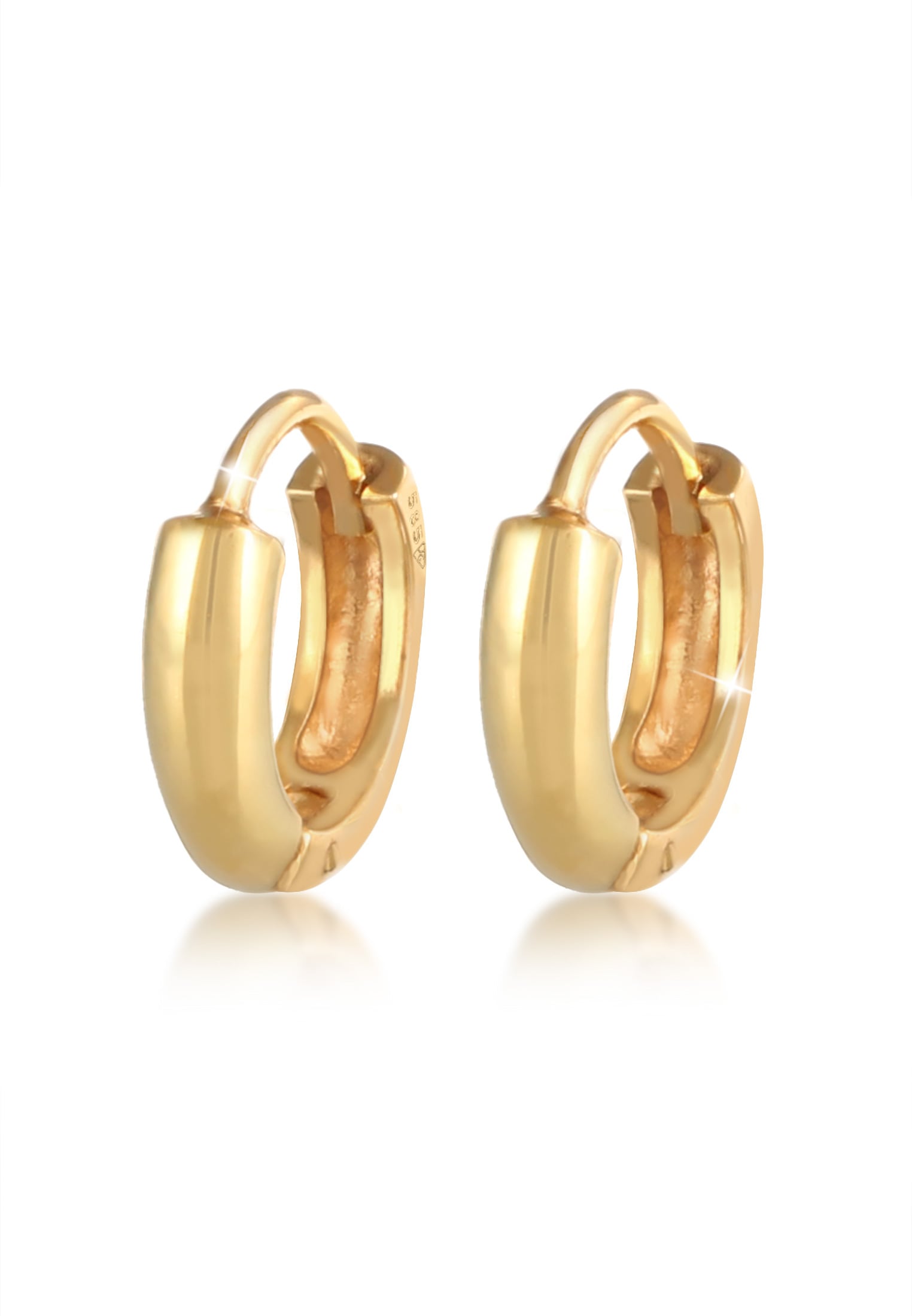 Elli Premium Paar Creolen »Creolen Basic Klassisch Rund 585 Gelbgold« kaufen | BAUR