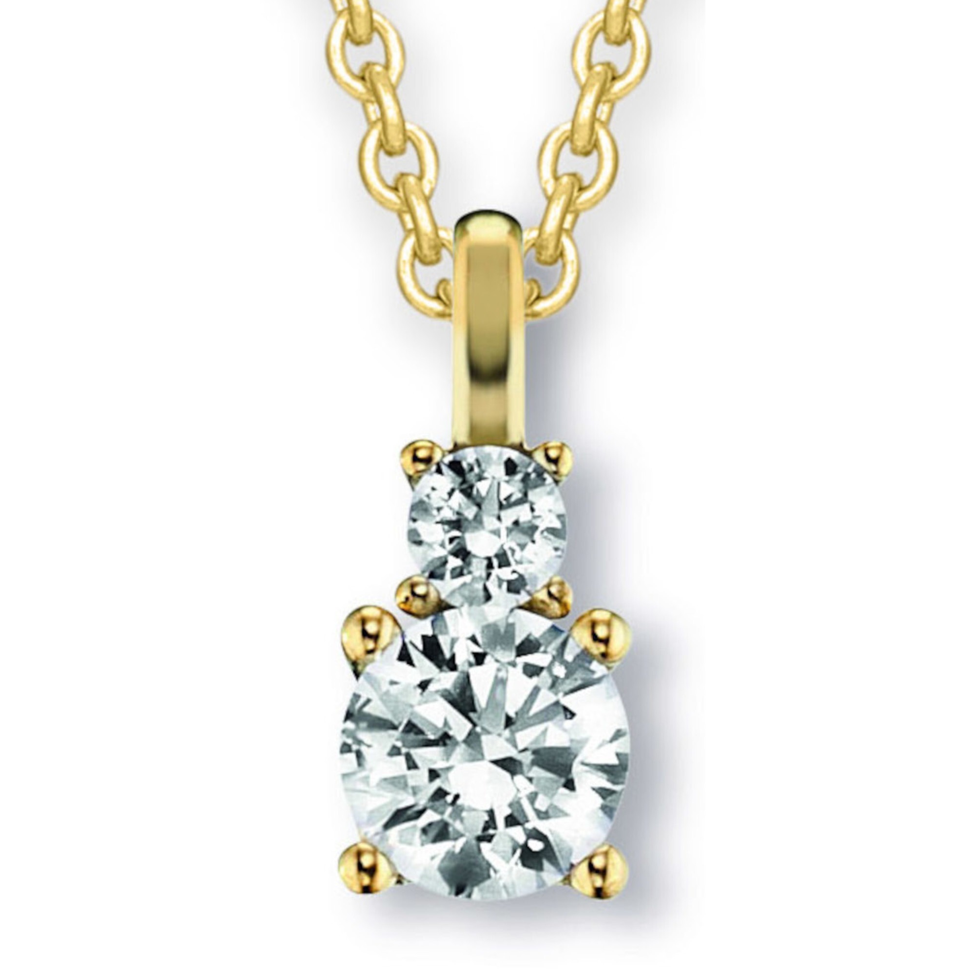 ONE ELEMENT Kette mit Anhänger »Zirkonia Anhänger aus 333 Gelbgold ...