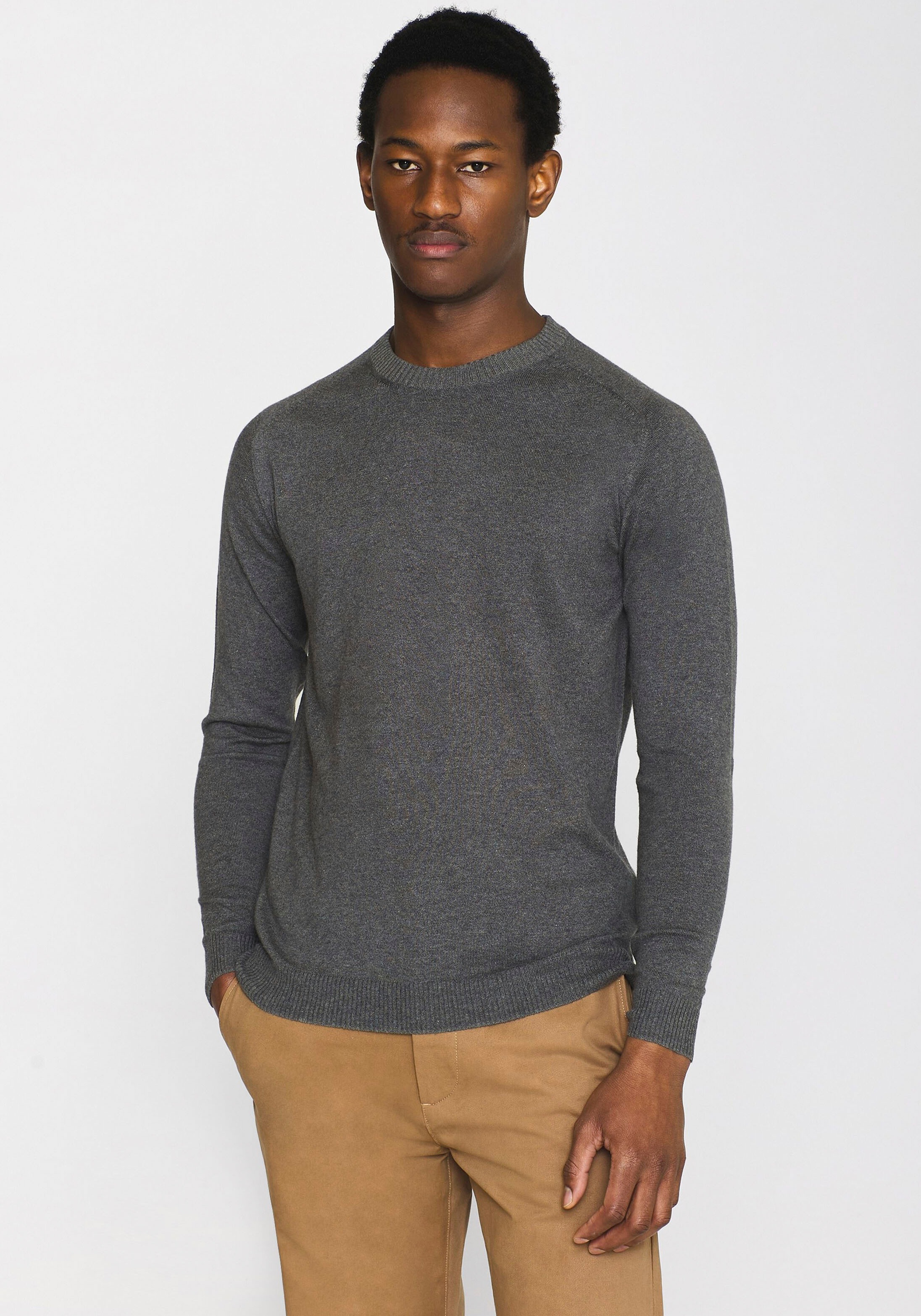 KnowledgeCotton Apparel Rundhalspullover »KARL regular«, im cleanen ...