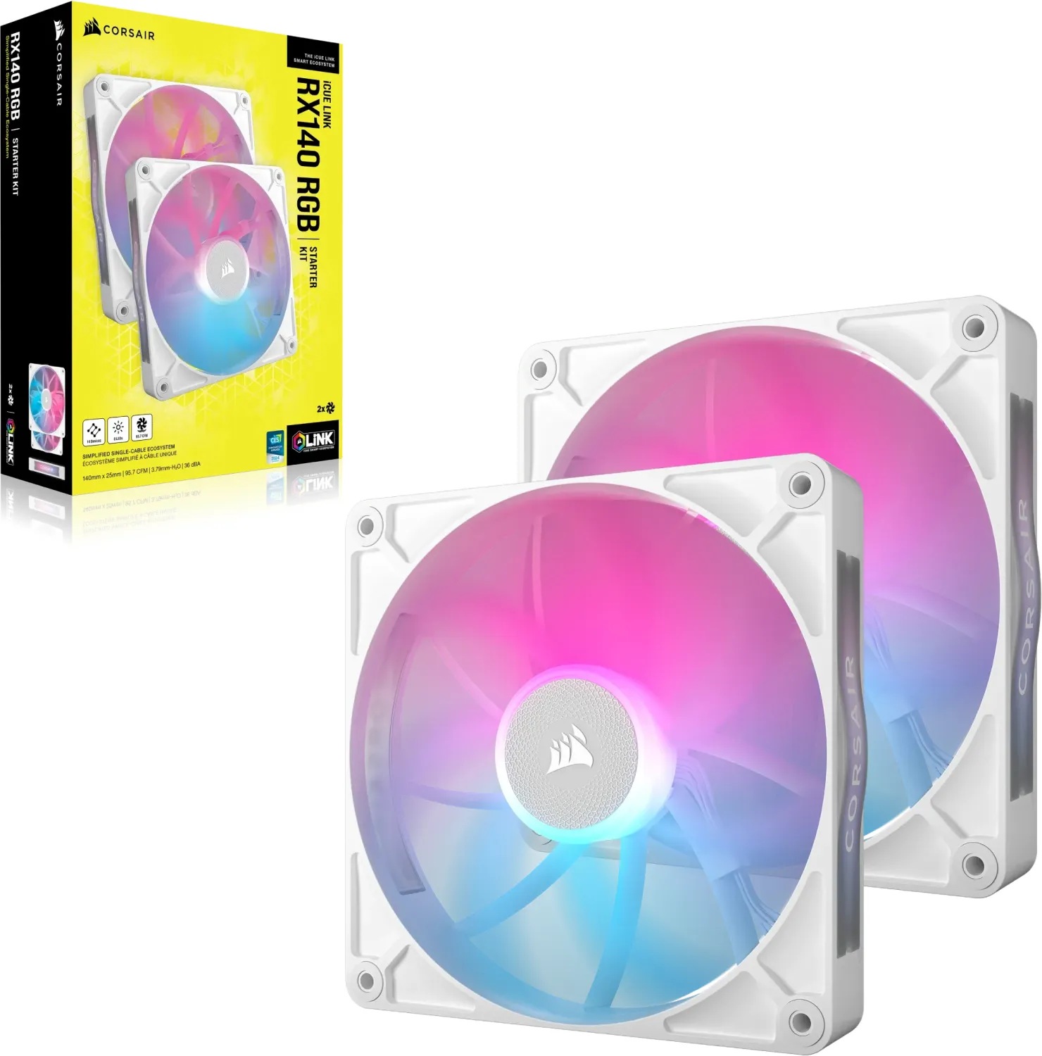Corsair CPU Kühler »iCUE LINK RX140 RGB 140-mm-PWM-Lüfter-Zweier ...