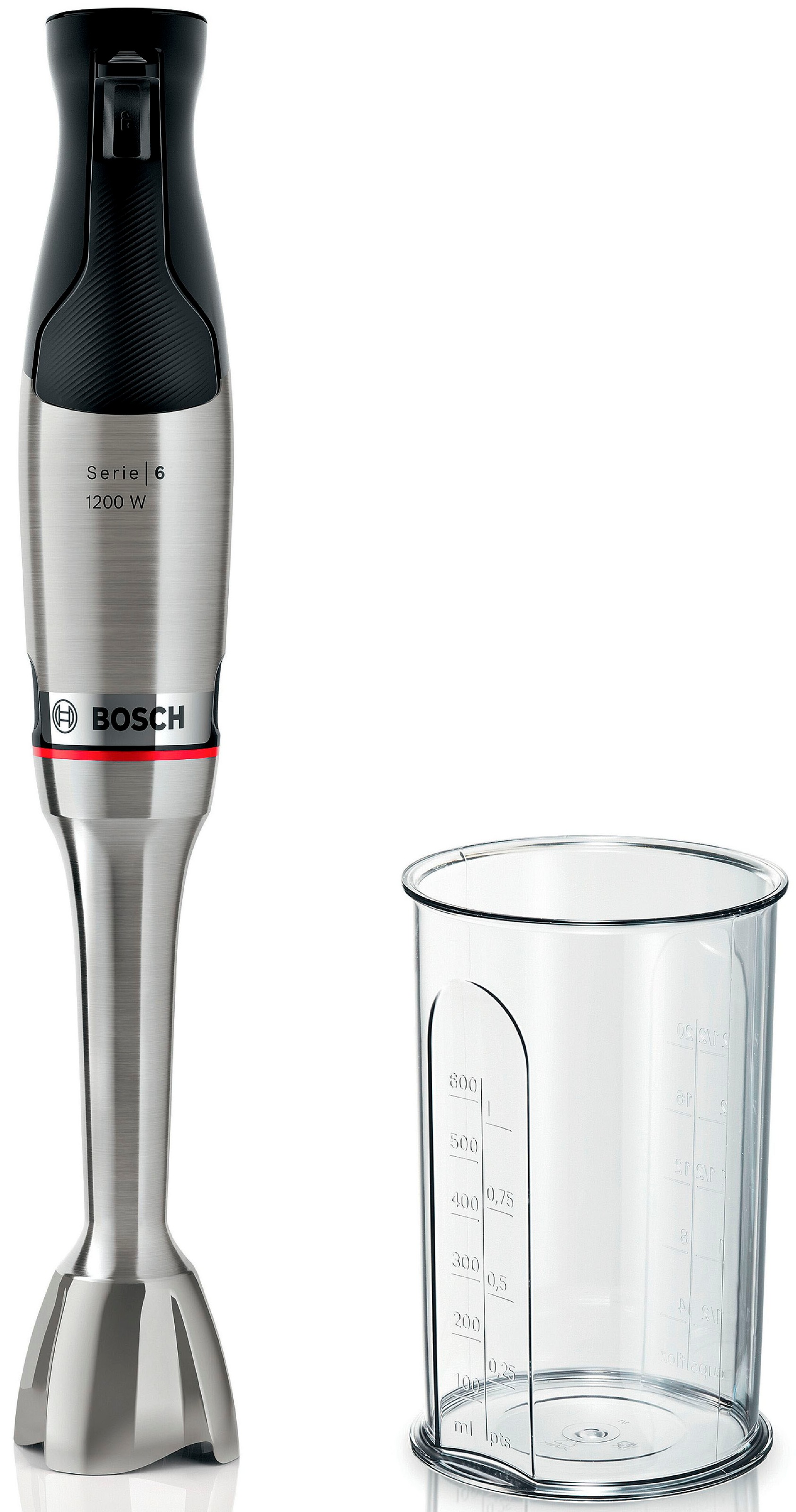 BOSCH Stabmixer »ErgoMaster Serie 6, MSM6M810«, 1200 W, Edelstahl-Mixstab, Mix-/Messbecher ...