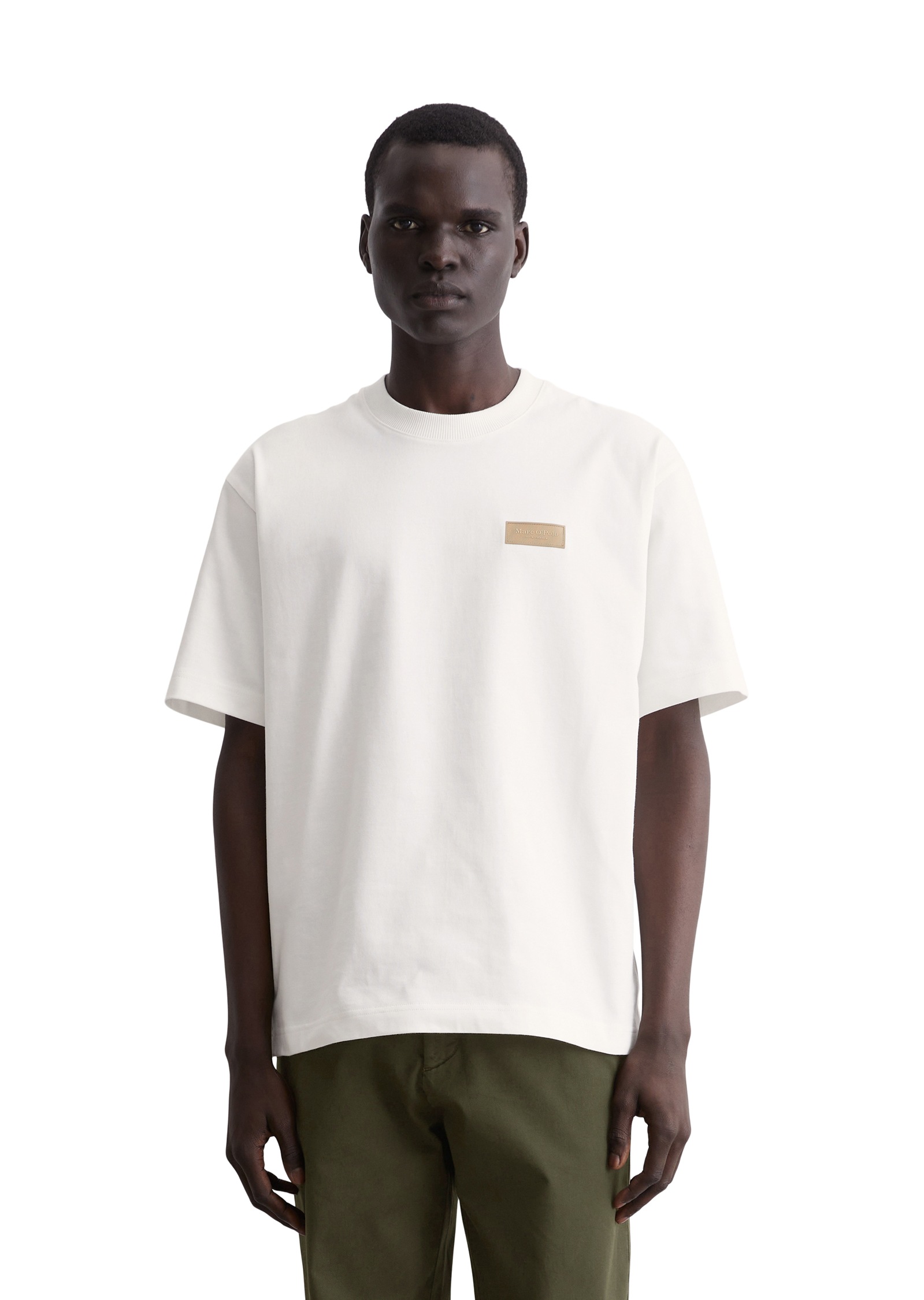 Marc O'Polo T-Shirt, gummiertes Logo auf der Brust kaufen | BAUR