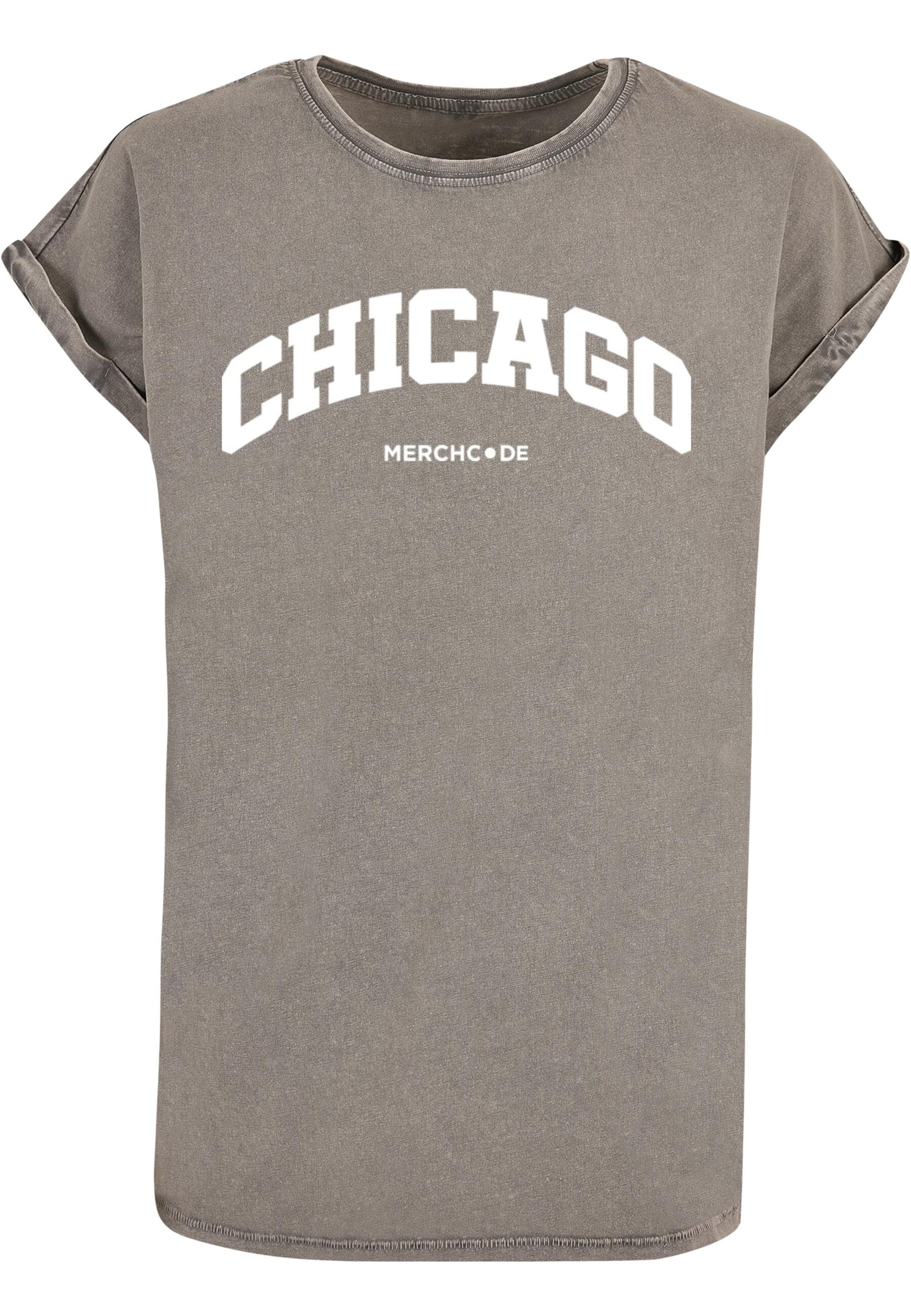 Merchcode T-Shirt »Merchcode Damen Ladies Chicago Wording - Acid Washed ...