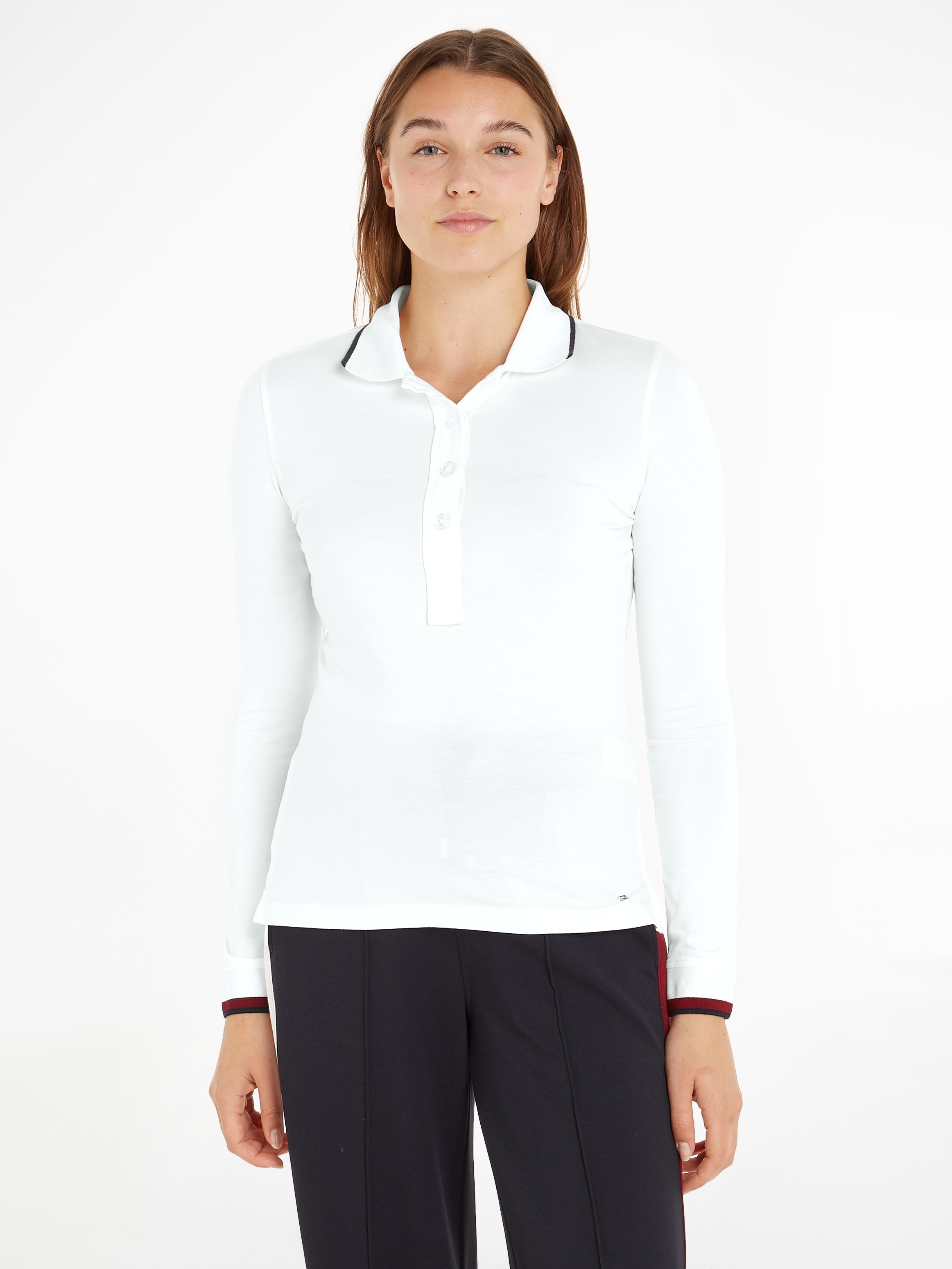 Tommy Hilfiger Poloshirt »SLIM SPLIT GLOBAL STR POLO LS«, mit moderner ...