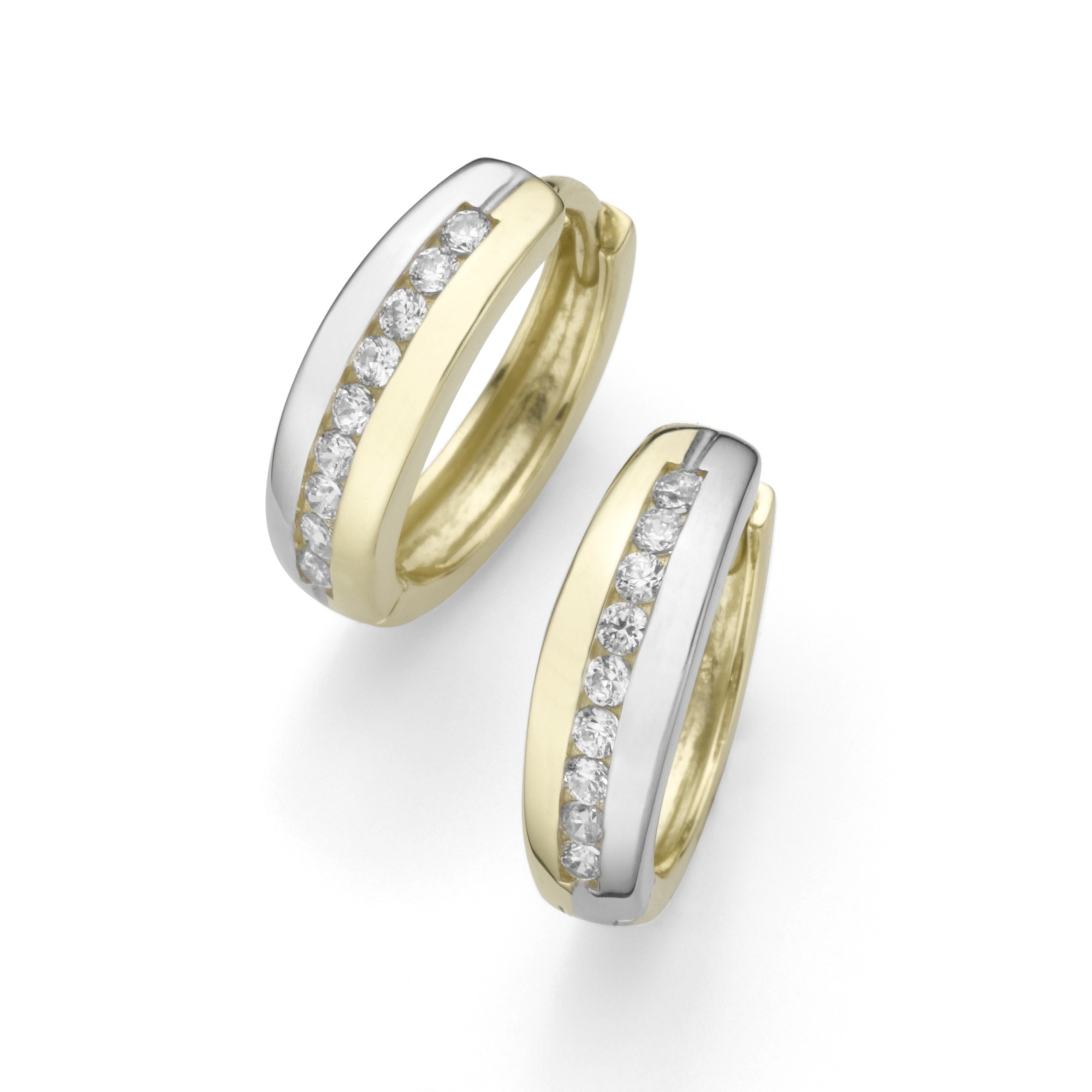 Luigi Merano Paar Creolen »mit Zirkonia in Bicolor-Optik, Gold 375« kaufen | BAUR