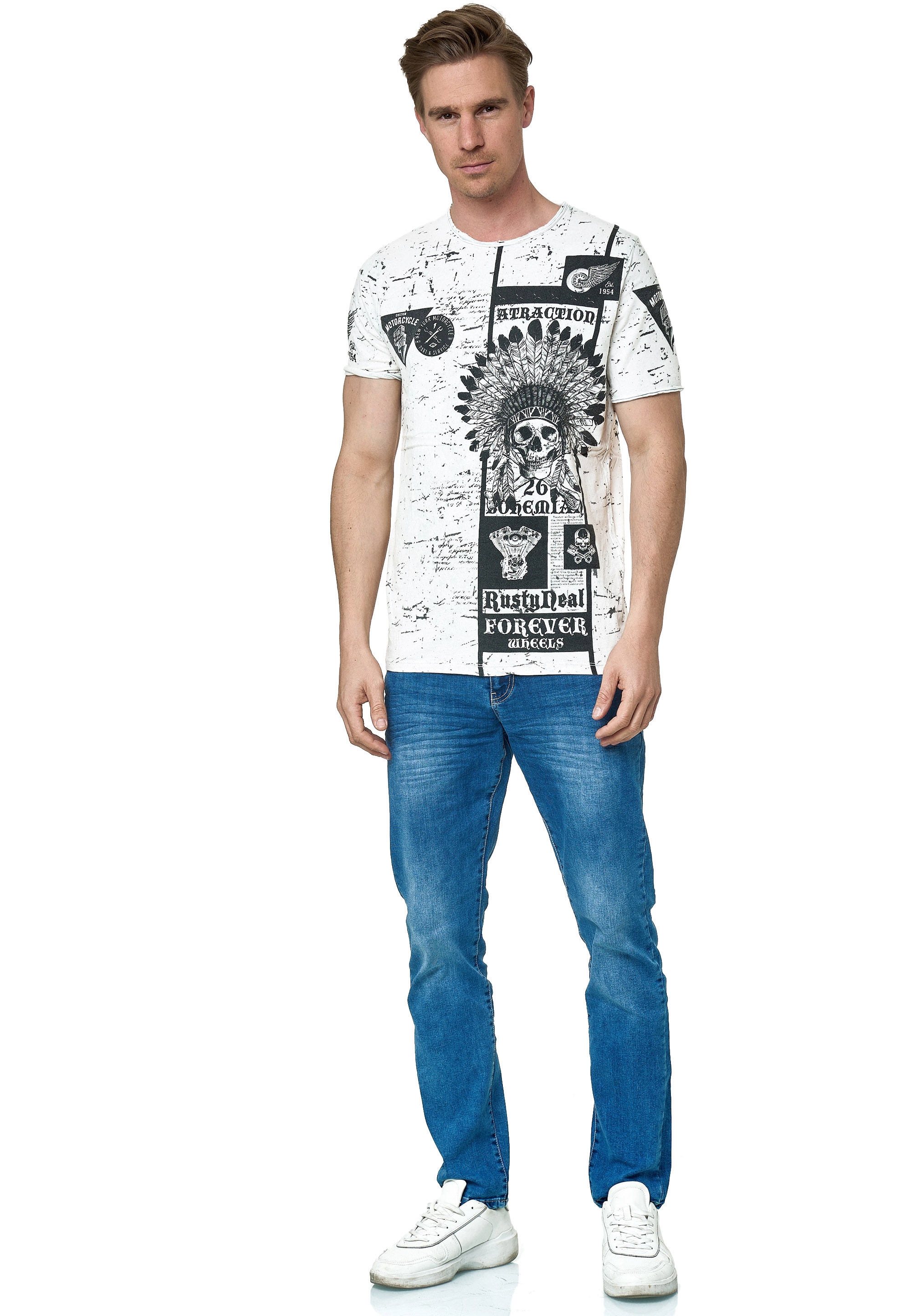 Rusty Neal T-Shirt, mit coolem Skull-Print | BAUR