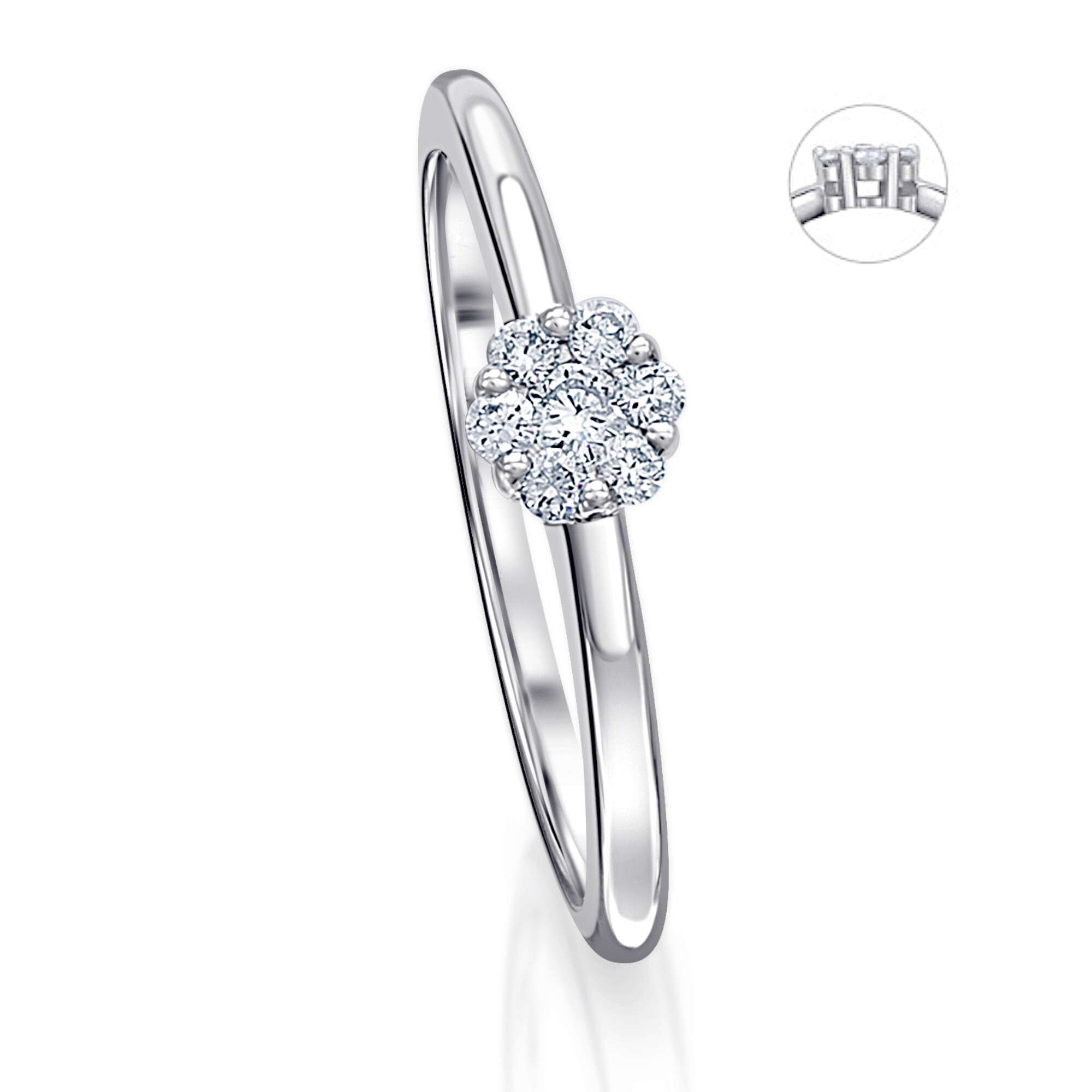 ONE ELEMENT Diamantring »0,15 ct Diamant Brillant Invisible Ring«, aus 585 Weißgold – zeitlos ...