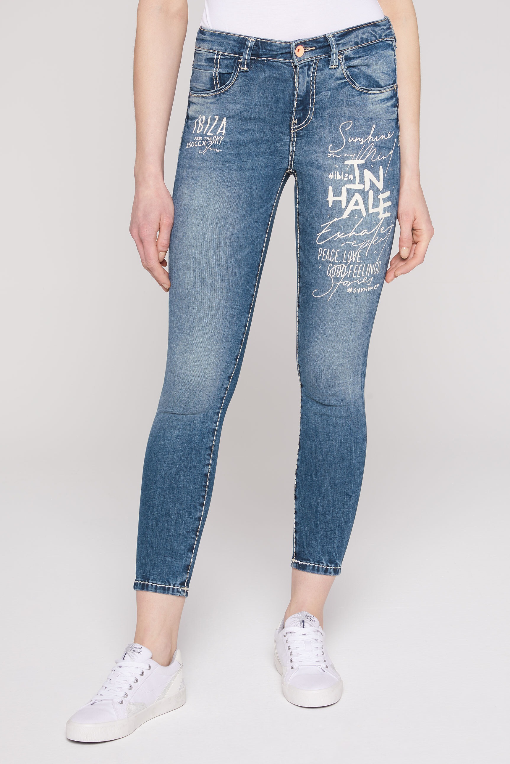 SOCCX Slim-fit-Jeans, mit Wording-Print kaufen | BAUR