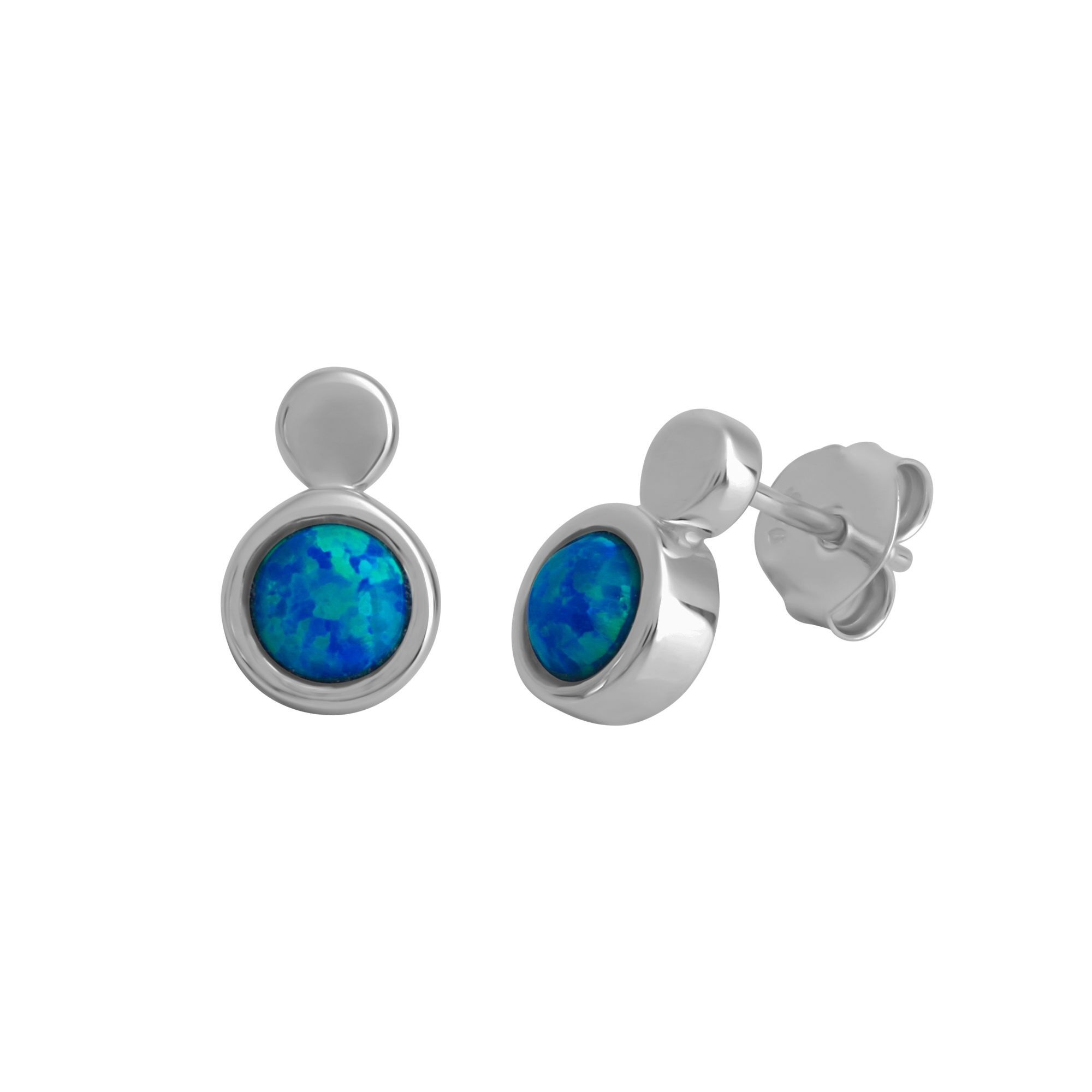 Vivance Paar Ohrstecker »925/- Sterling Silber rhodiniert imit. Opal ...
