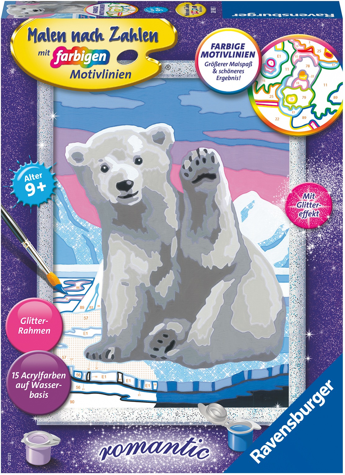 Ravensburger Malen nach Zahlen »Hallo, kleiner Eisbär!« | BAUR