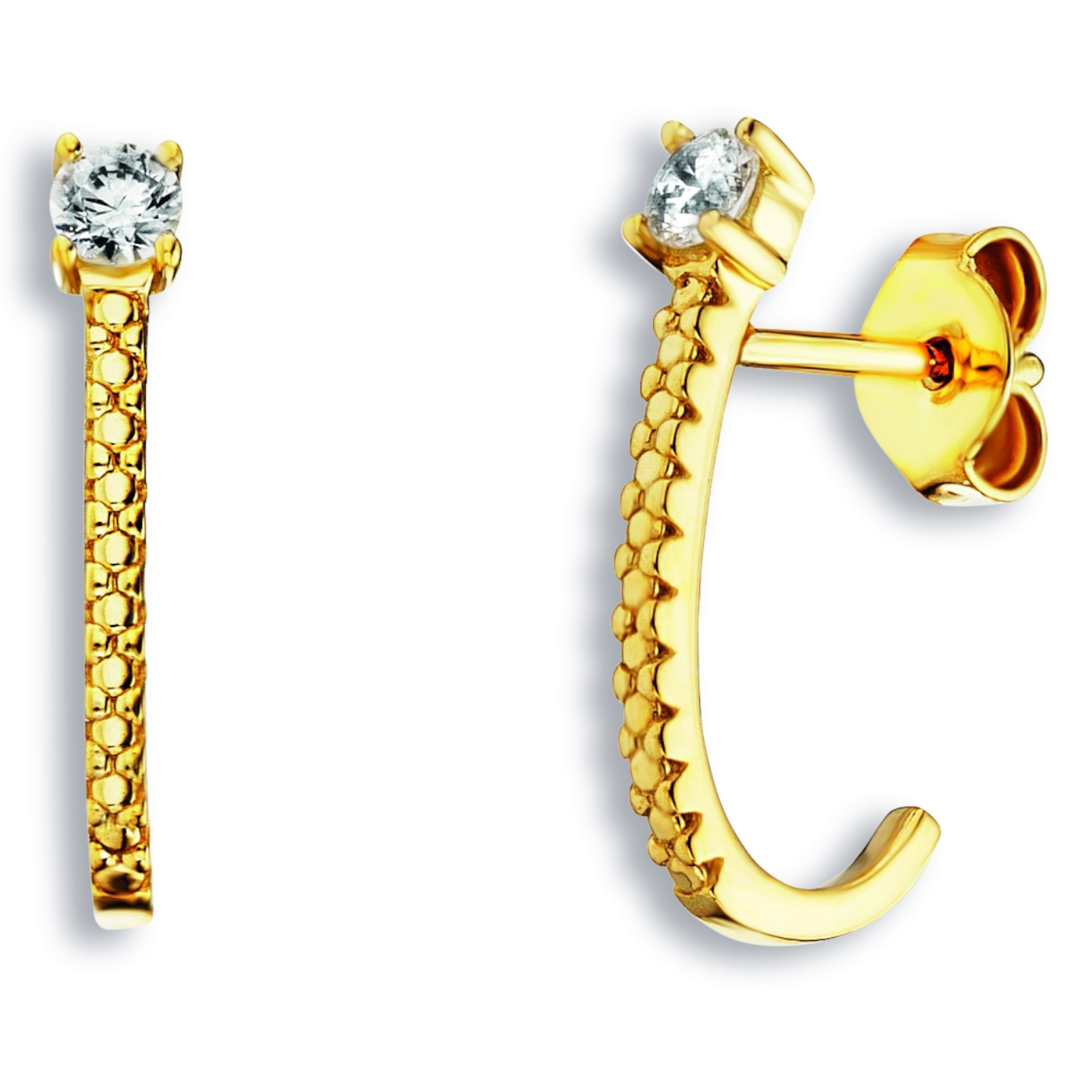 ONE ELEMENT Paar Ohrstecker »Zirkonia Ohrringe Ohrstecker aus 333 Gelbgold«, Damen Gold Schmuck ...