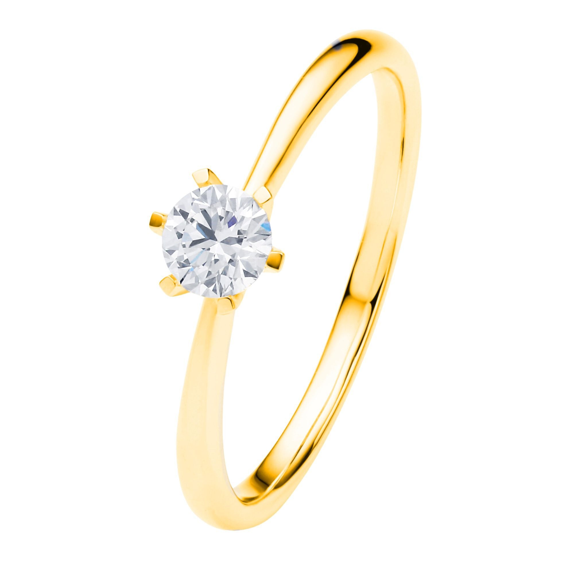 ONE ELEMENT Diamantring »0.25 ct Diamant Brillant Ring aus 585 Gelbgold«, Damen Gold Schmuck ...