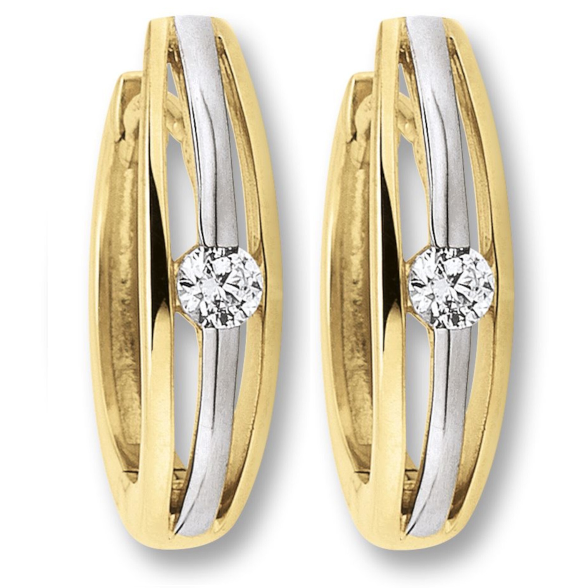 ONE ELEMENT Paar Creolen »Zirkonia Ohrringe Creolen aus 333 Gelbgold«, Damen Gold Schmuck für ...