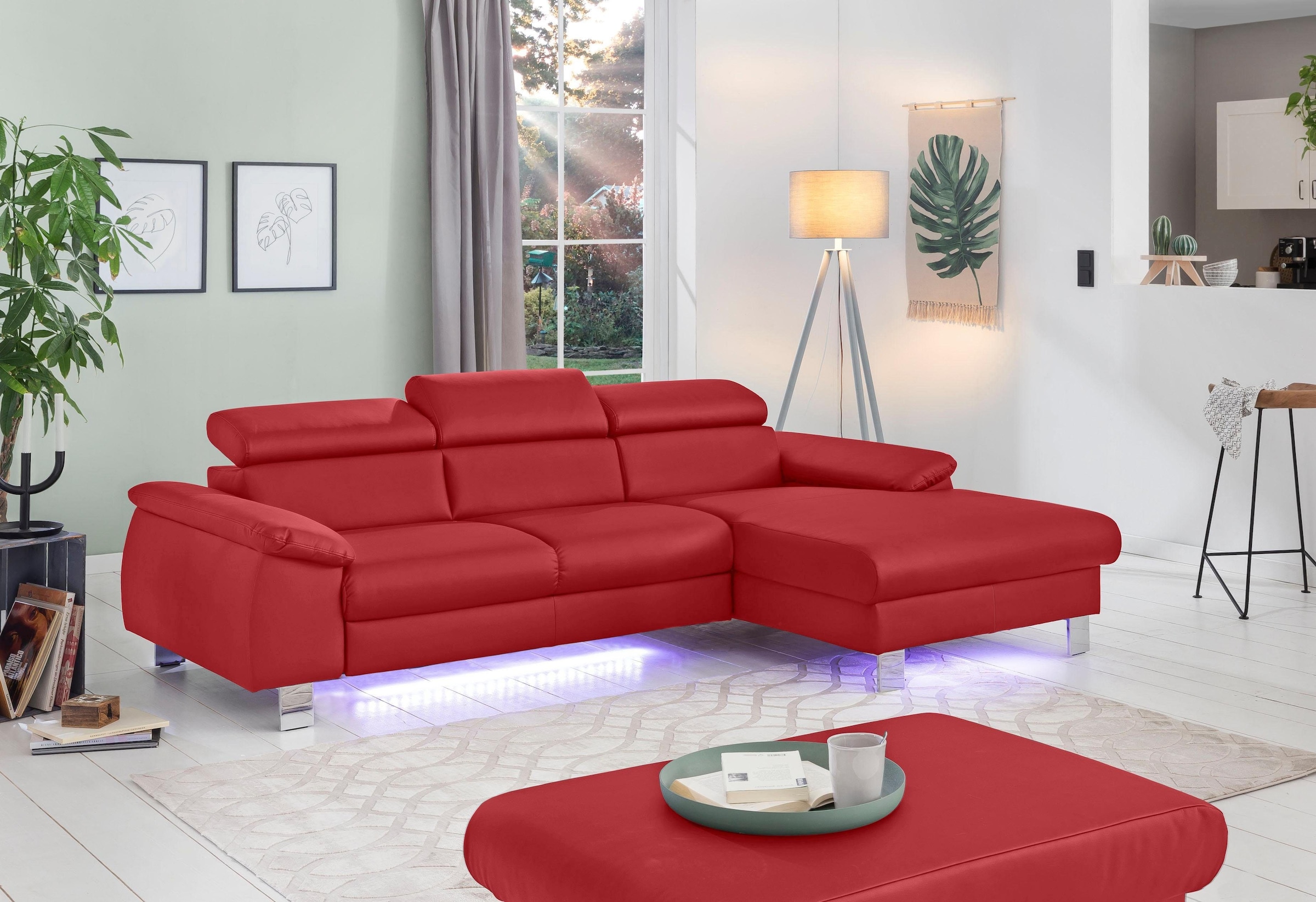 COTTA Ecksofa Komaris, Ecksofa, wahlweise mit RGB-LED-Beleuchtung und ...