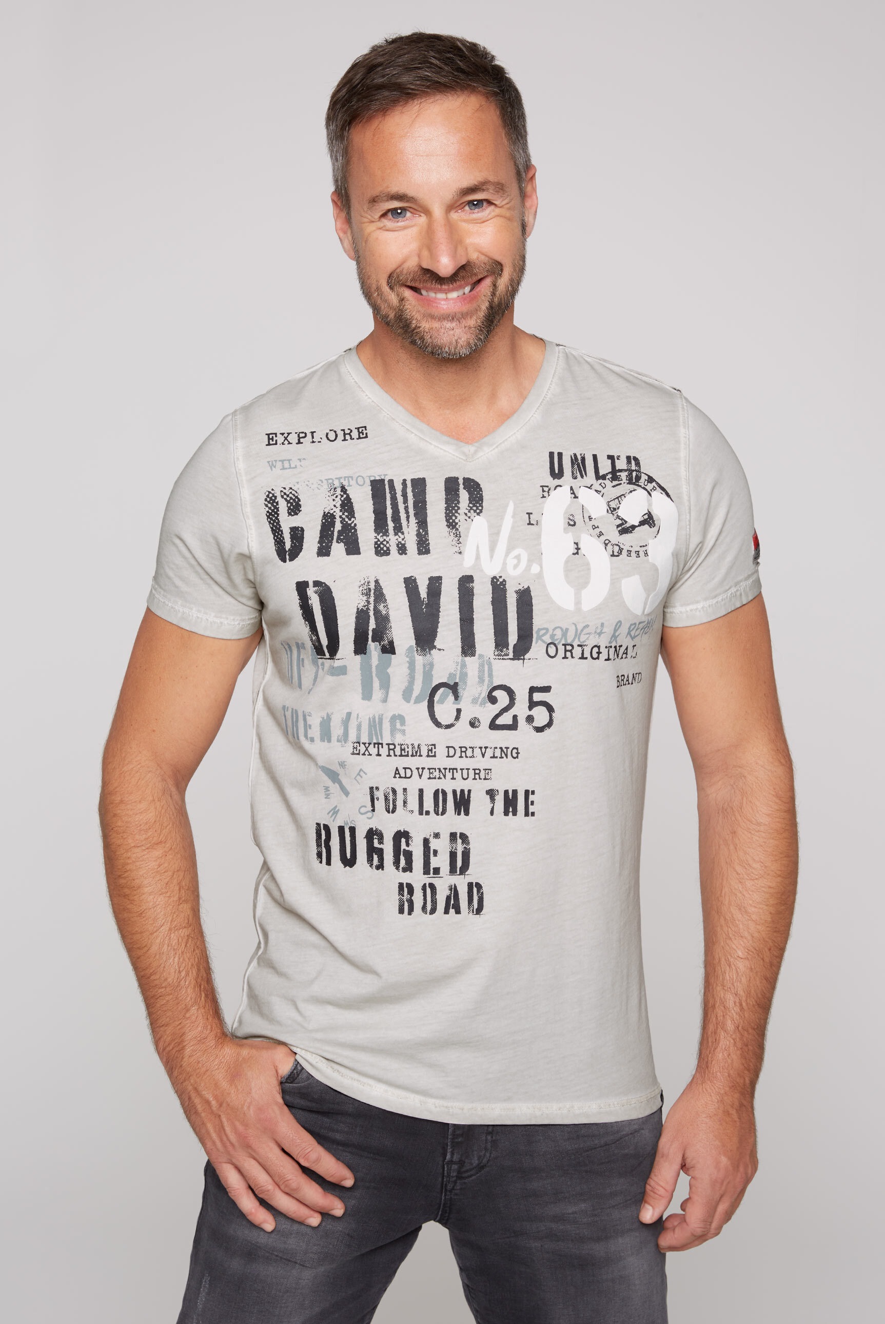 CAMP DAVID V-Shirt, mit offenen Kanten kaufen | BAUR