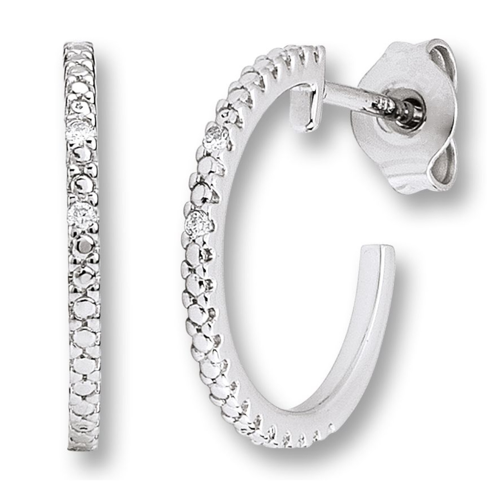 ONE ELEMENT Paar Ohrhänger »0.02 ct Diamant Brillant Ohrringe Ohrstecker aus 585 Weißgold ...