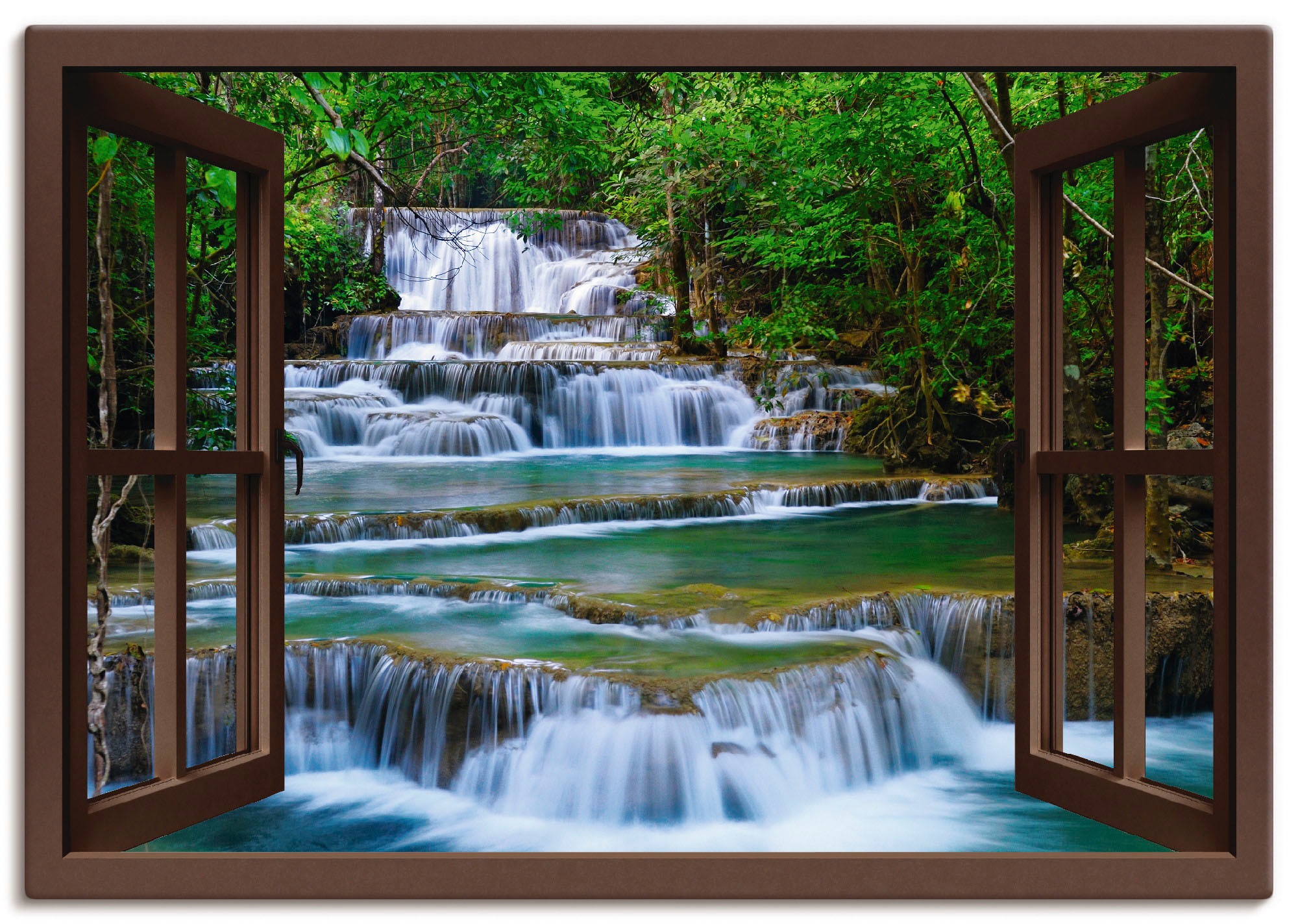 Artland Wandbild »Fensterblick Wasserfall in Kanchanaburi«, Fensterblick, (1 St.) kaufen | BAUR