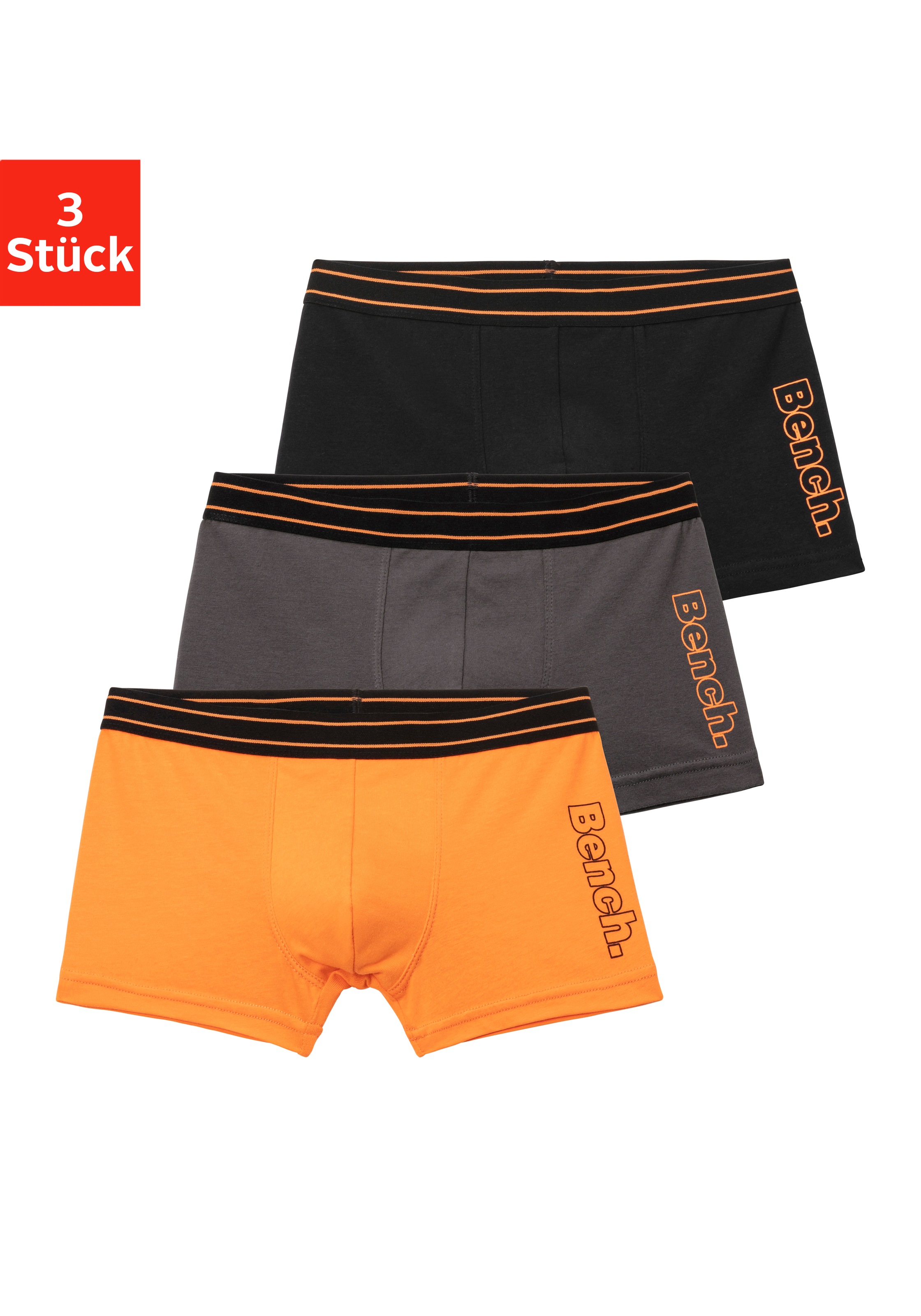 Bench. Boxer, (Packung, 3 St.), mit Markenaufdruck am Bein online ...